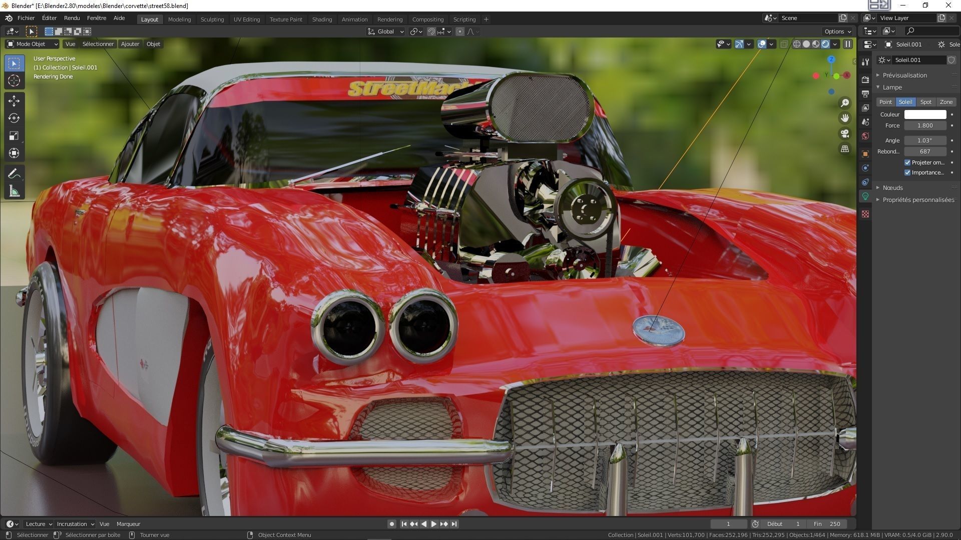 Corvette 1958 Street machine 3D model | CGTrader
