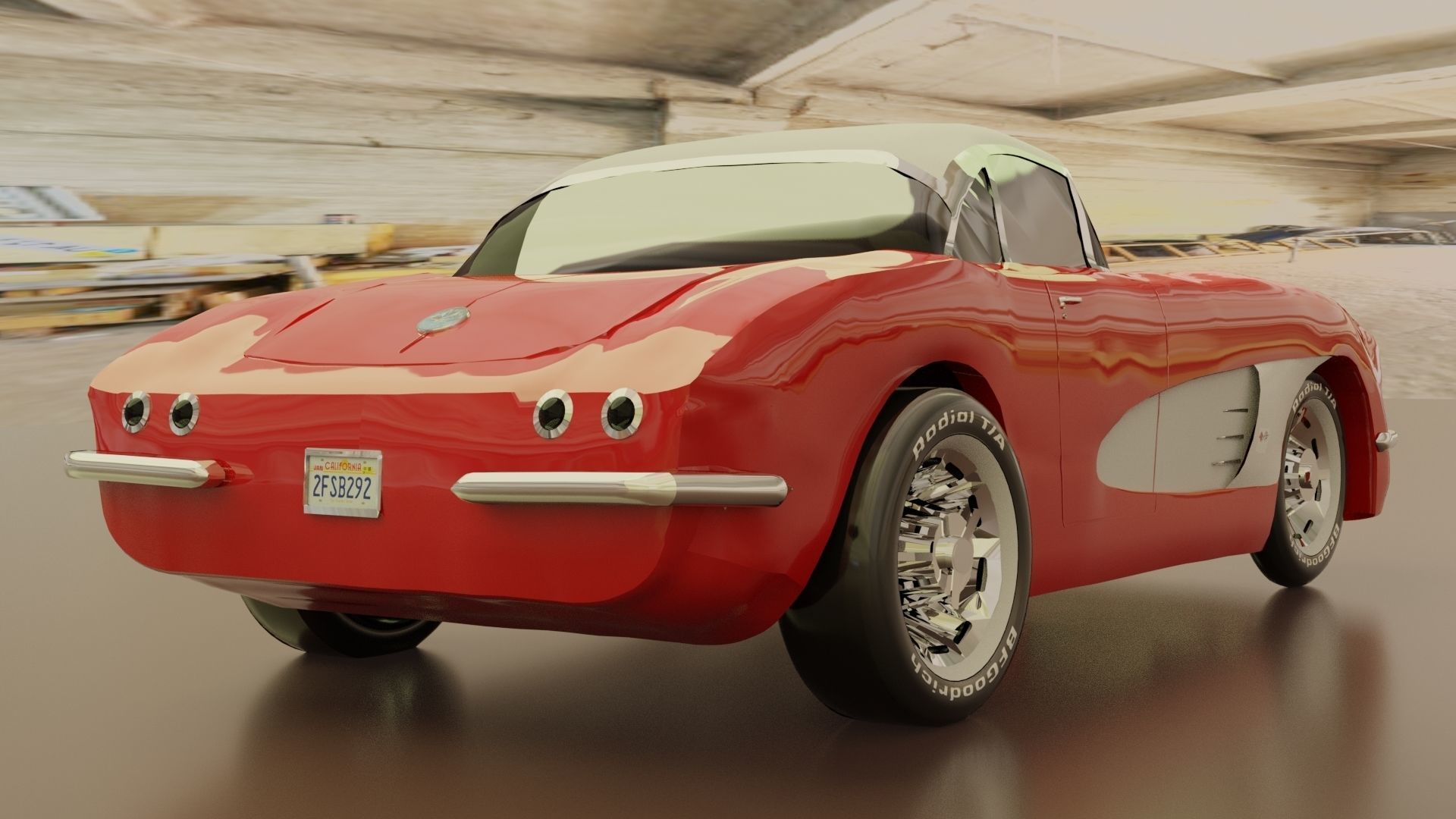 Corvette 1958 Street machine 3D model | CGTrader