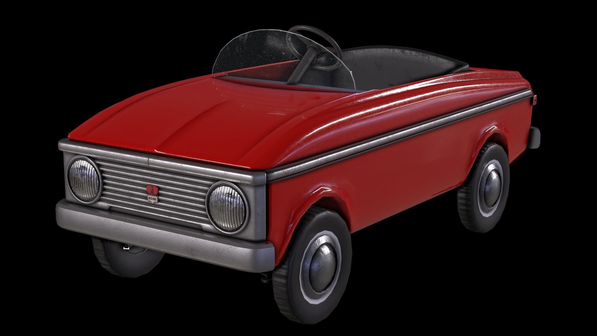Pedal Moskvich soviet car toy 3d model 3D model | CGTrader