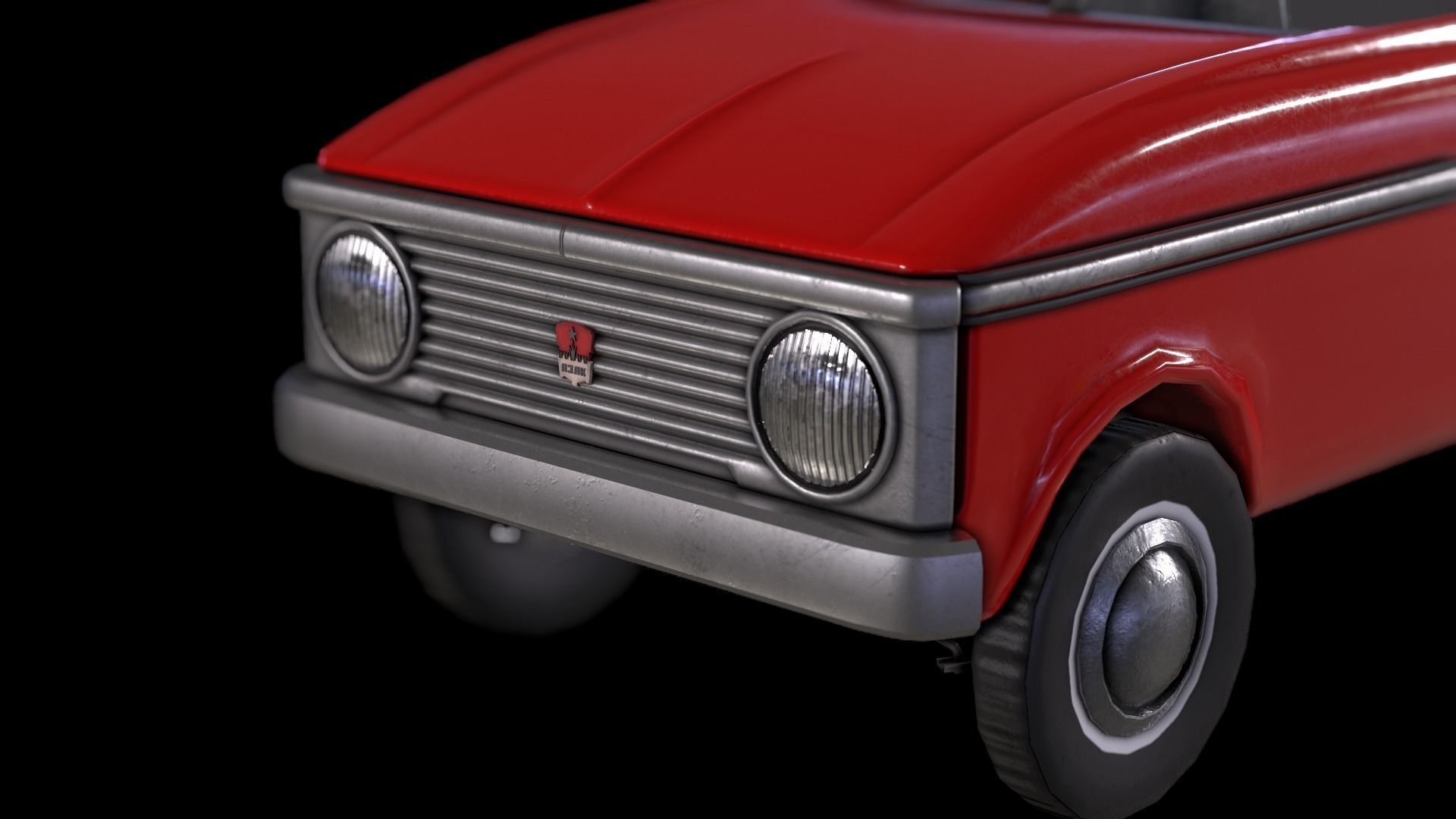 Pedal Moskvich soviet car toy 3d model 3D model | CGTrader