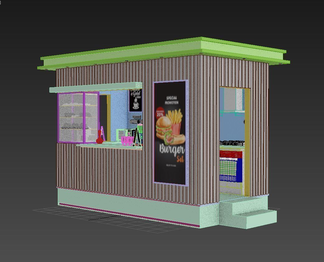 3D model Snack Bar VR / AR / low-poly | CGTrader