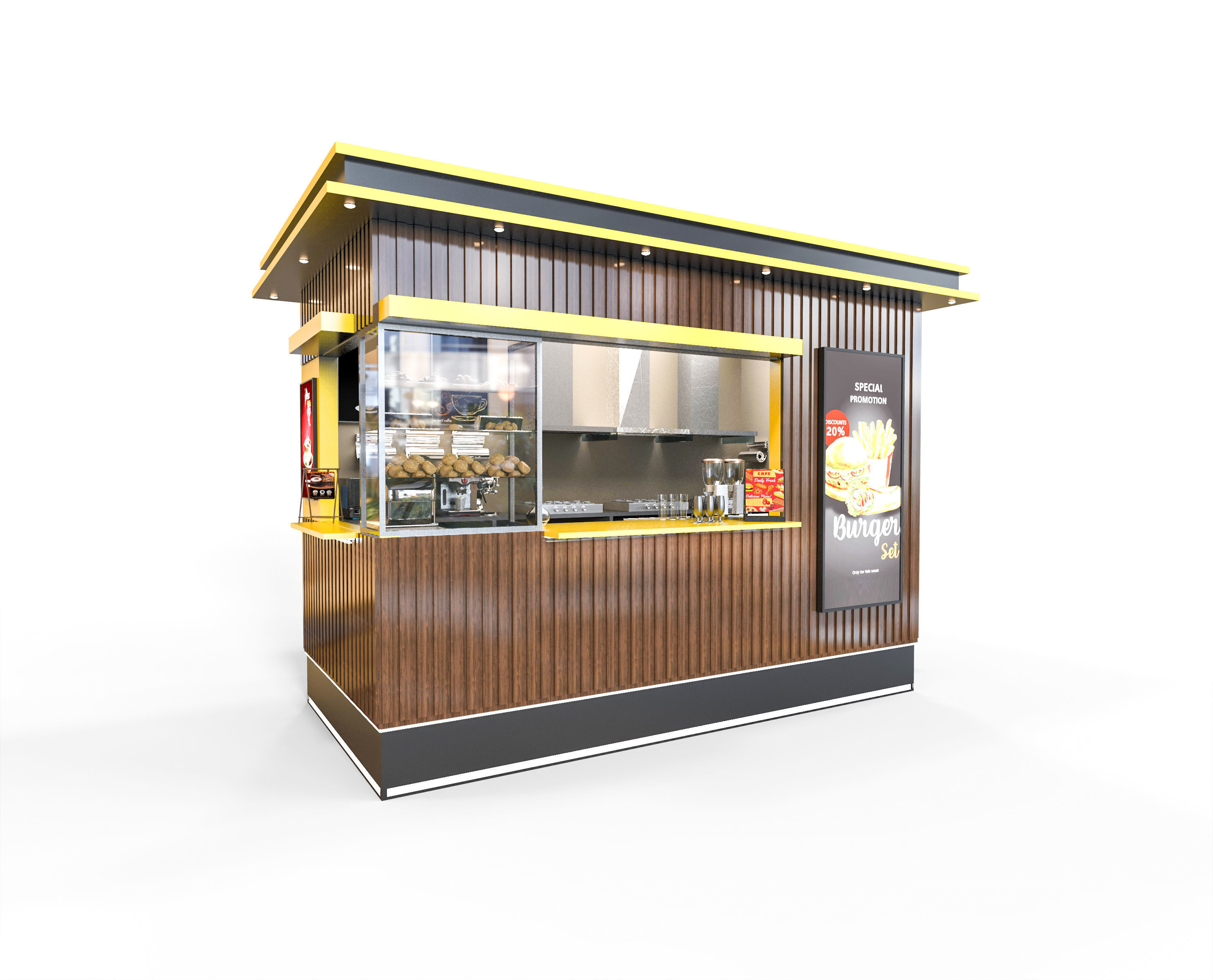 3D model Snack Bar VR / AR / low-poly | CGTrader
