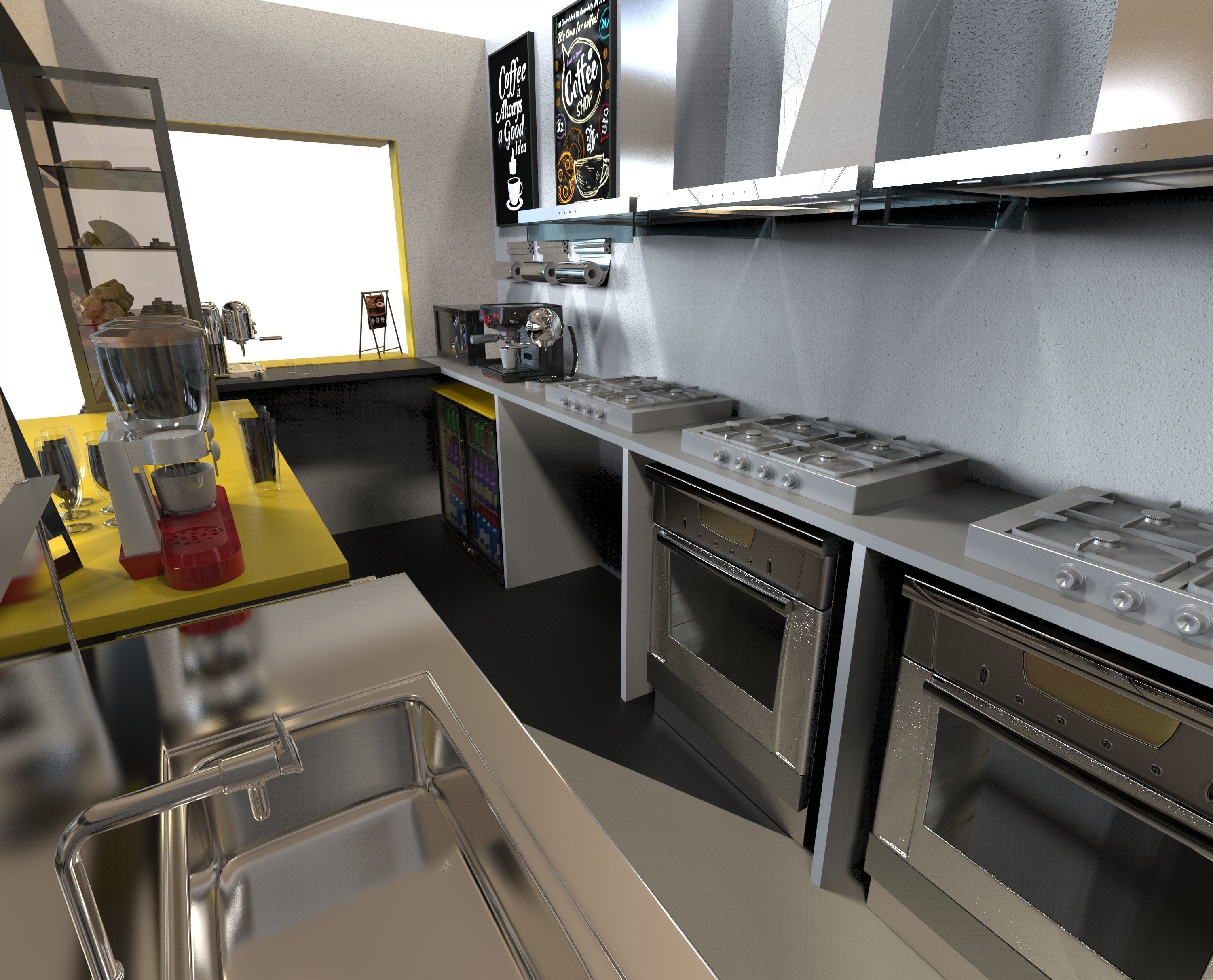 3D model Snack Bar VR / AR / low-poly | CGTrader