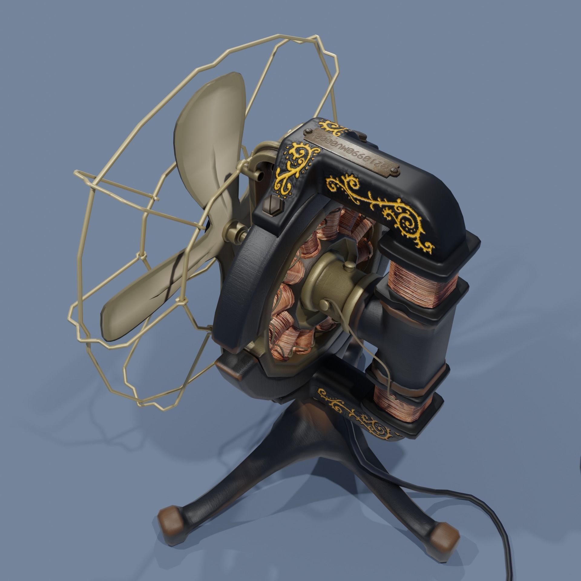 Techno steampunk fan concept 3D model | CGTrader