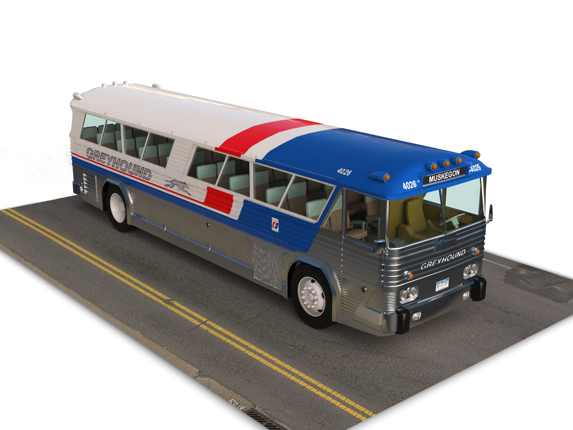MCI MC-5A 1967 Bus 3D model rigged | CGTrader