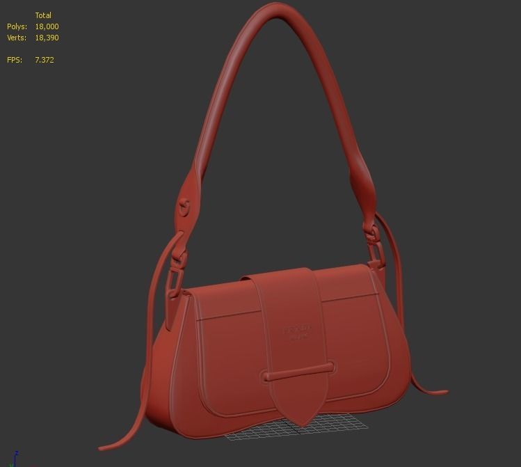 3D model Handbag-Prada-Milano tan leather shoulder bag VR / AR / low ...