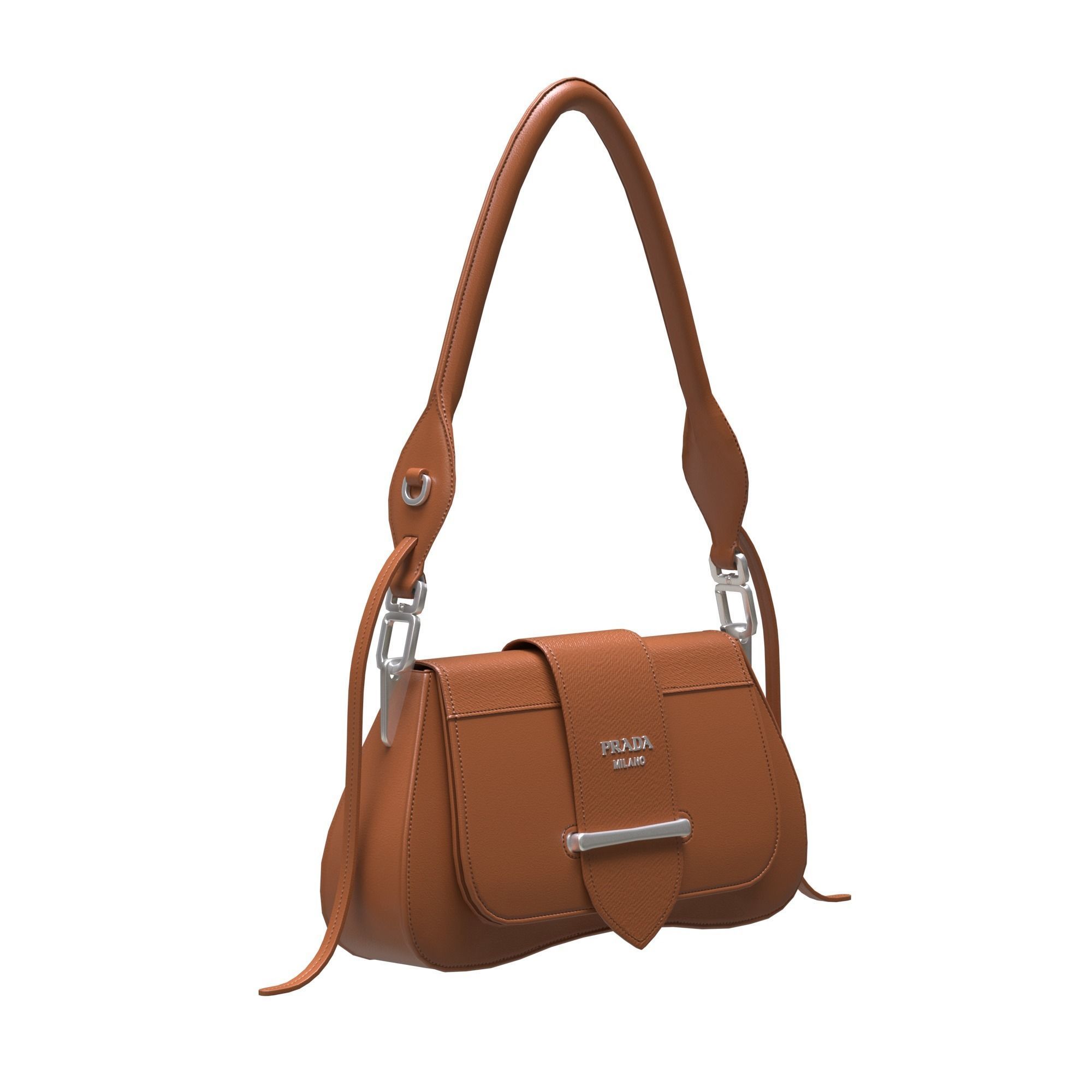3D model Handbag-Prada-Milano tan leather shoulder bag VR / AR / low ...