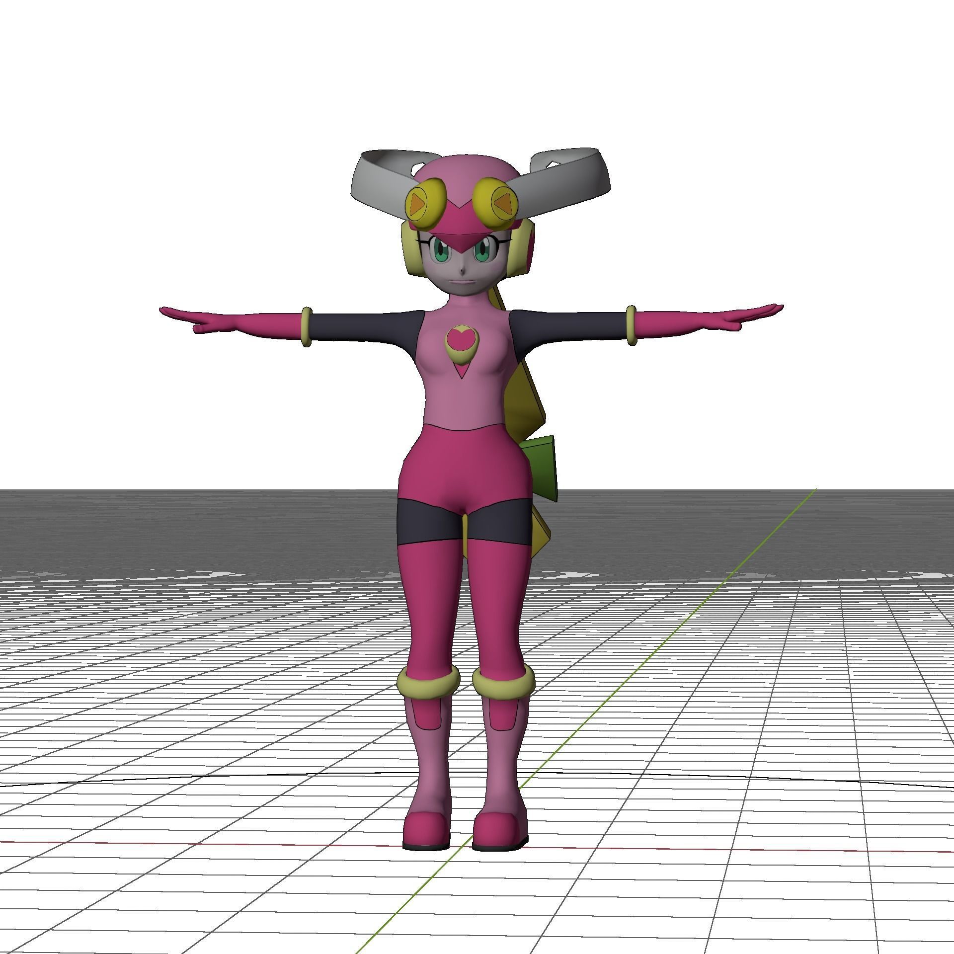 Roll EXE Battle Network Model 3D model rigged | CGTrader