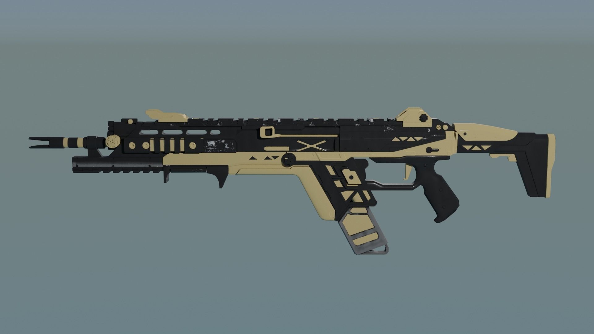 Scar R 301 Black Gold 3D Model game-ready | CGTrader