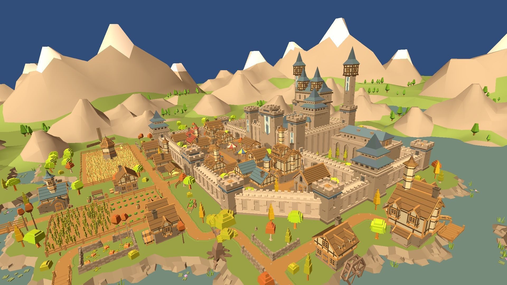 3D model Low Poly Map medieval castle VR / AR / low-poly | CGTrader