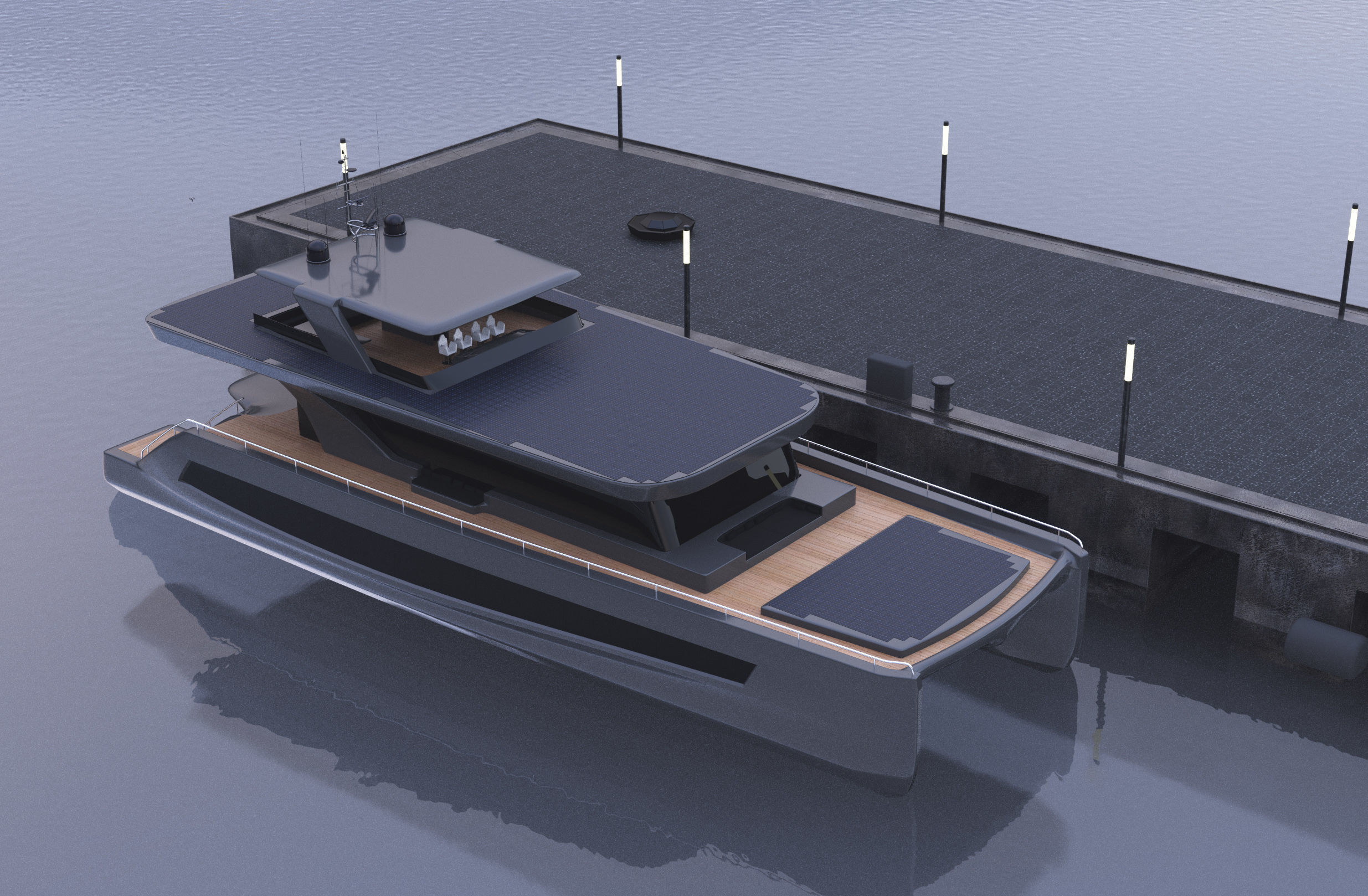 Luxury Solar Catamaran 3D model | CGTrader