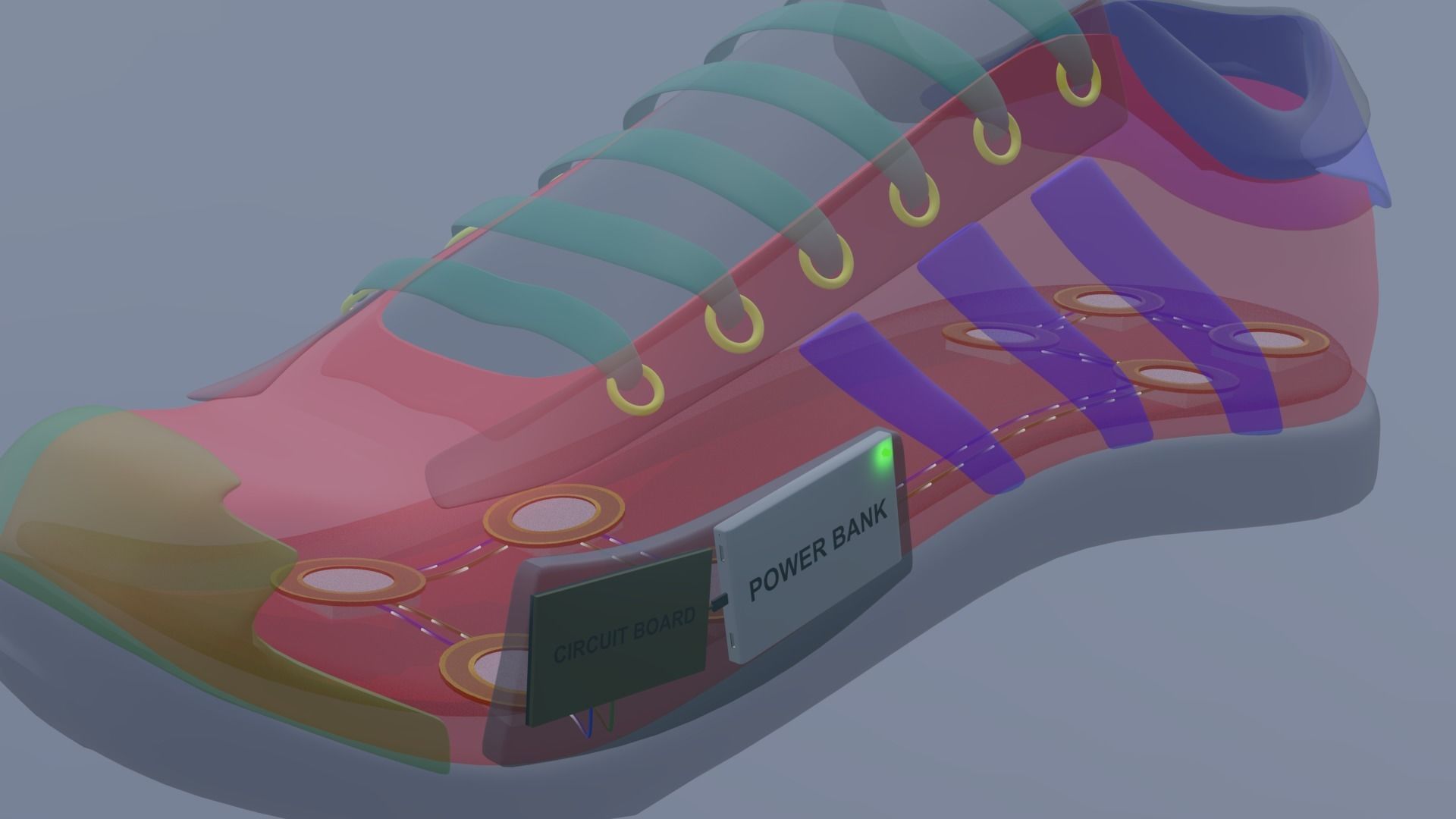 Piezoelectric battery charging shoe free 3D model | CGTrader