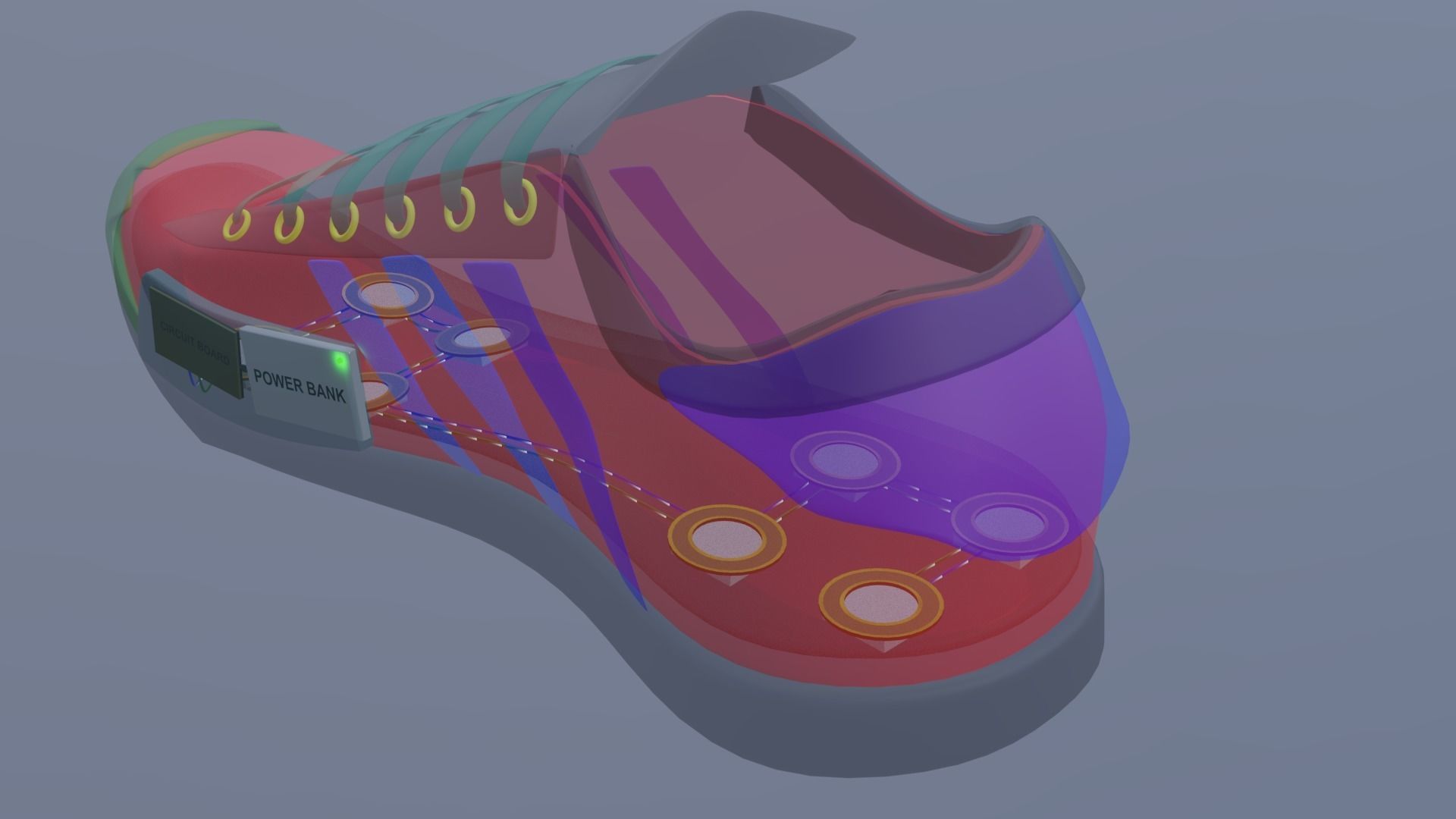 Piezoelectric battery charging shoe free 3D model | CGTrader