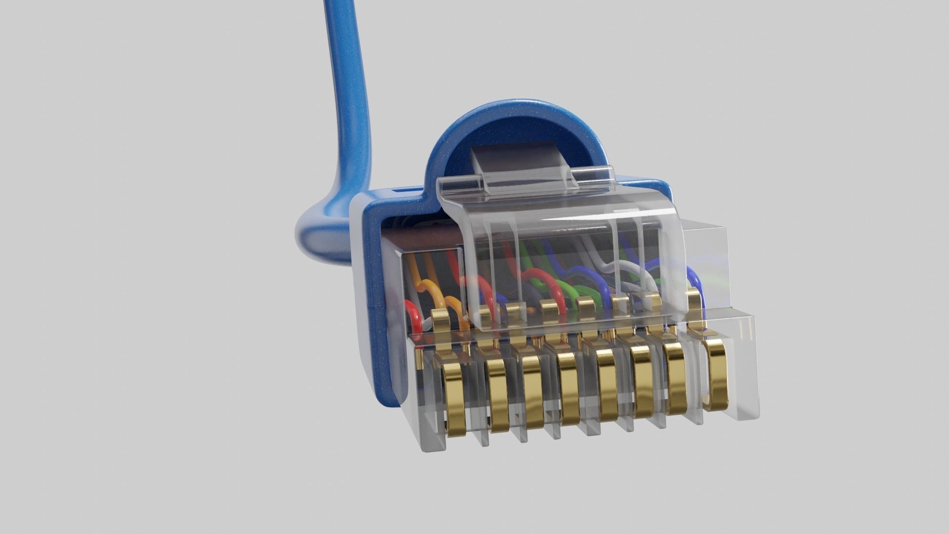 Ethernet cable RJ-45 Plug 3D model | CGTrader