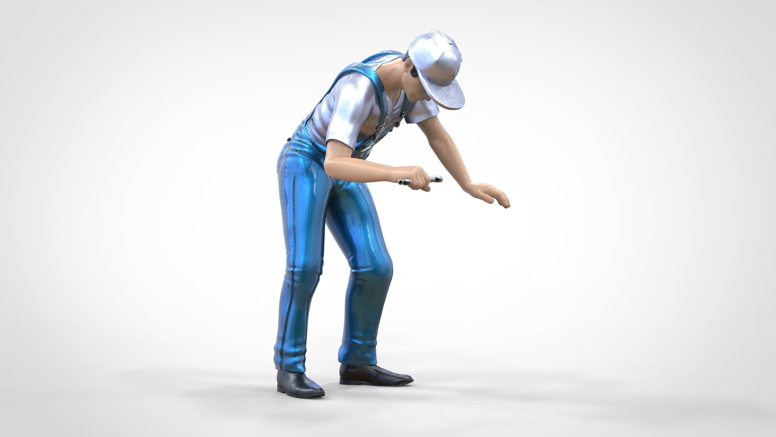 N3 Mechanic bend over car 1 64 Miniature 3D model 3D printable | CGTrader