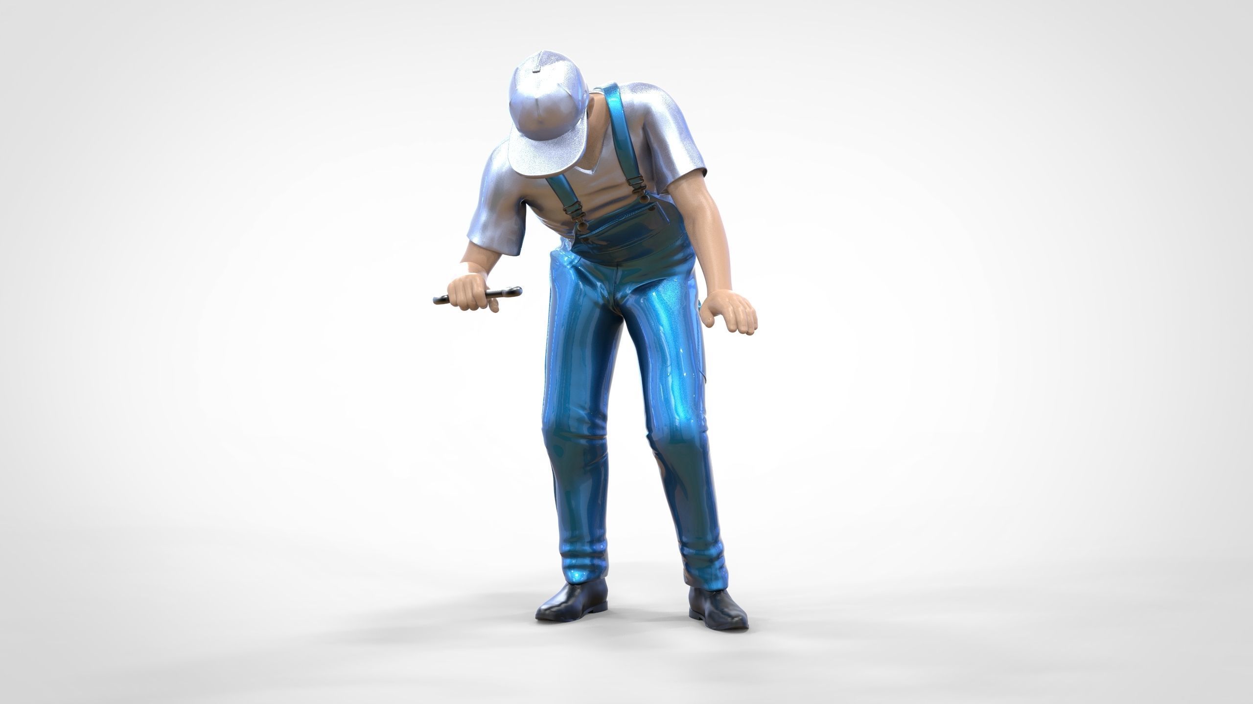 N3 Mechanic bend over car 1 64 Miniature 3D model 3D printable | CGTrader