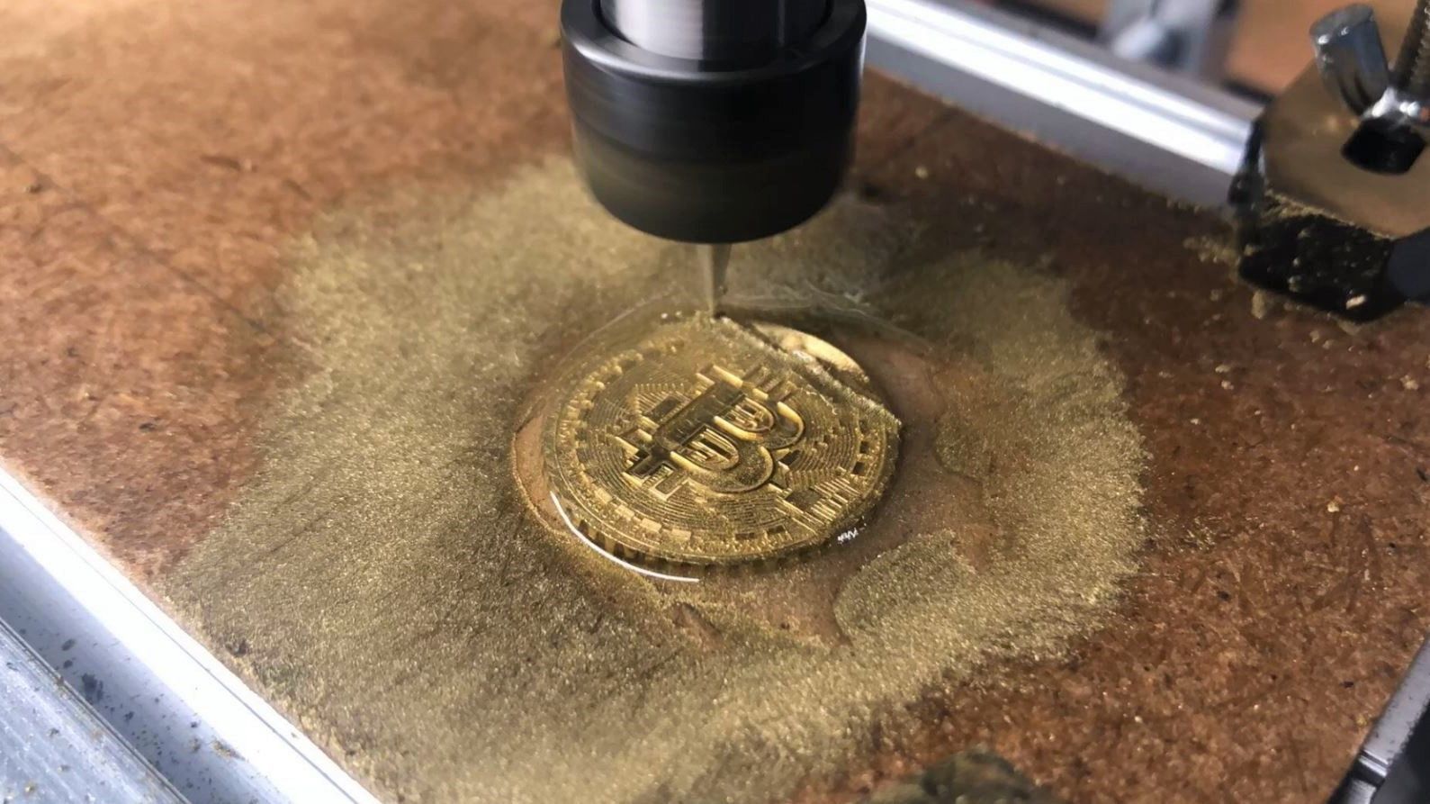 Turning 50 cent into a Bitcoin 3D model 3D printable | CGTrader