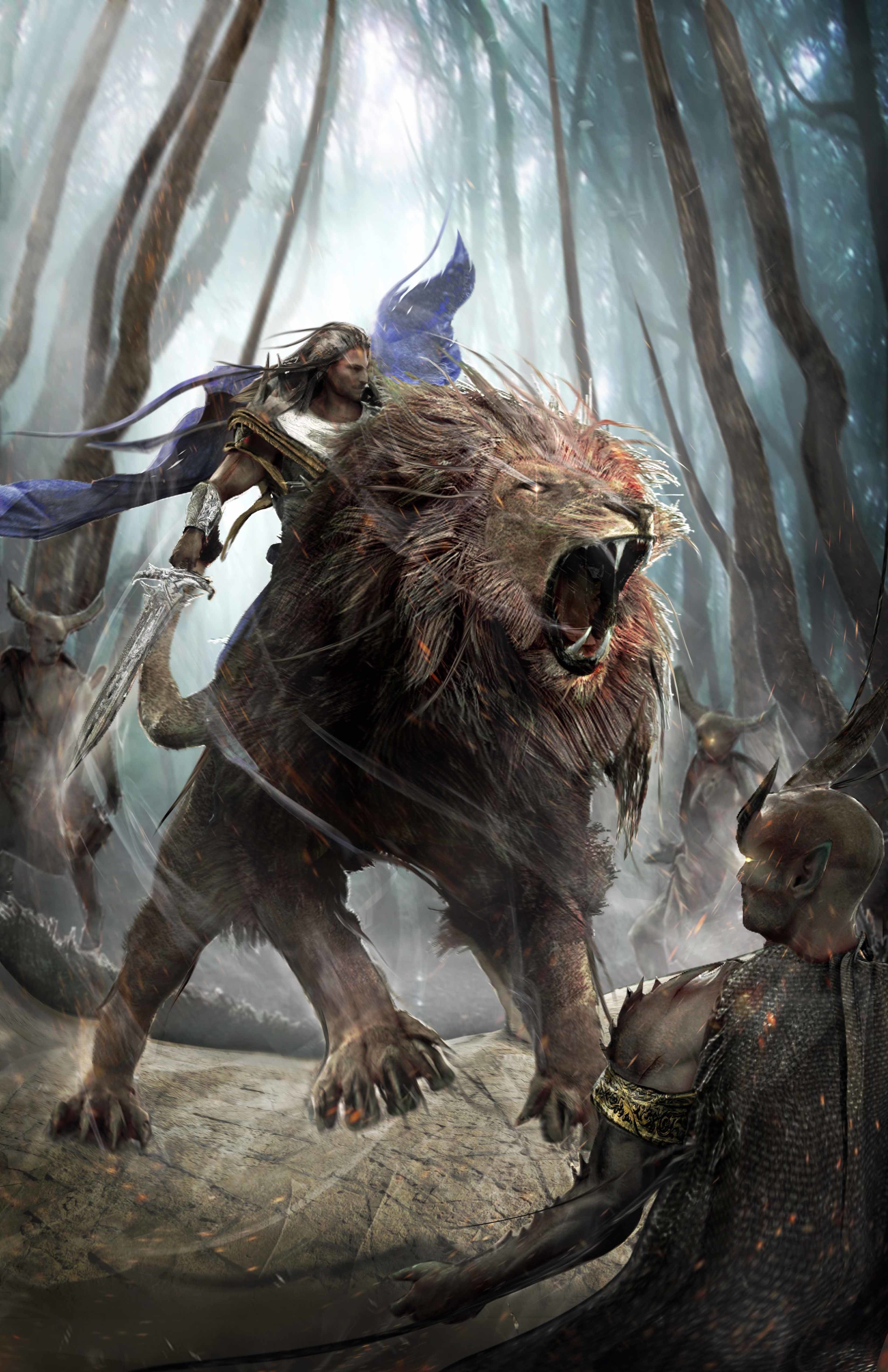 Hercules riding Nemean lion 3D model | CGTrader