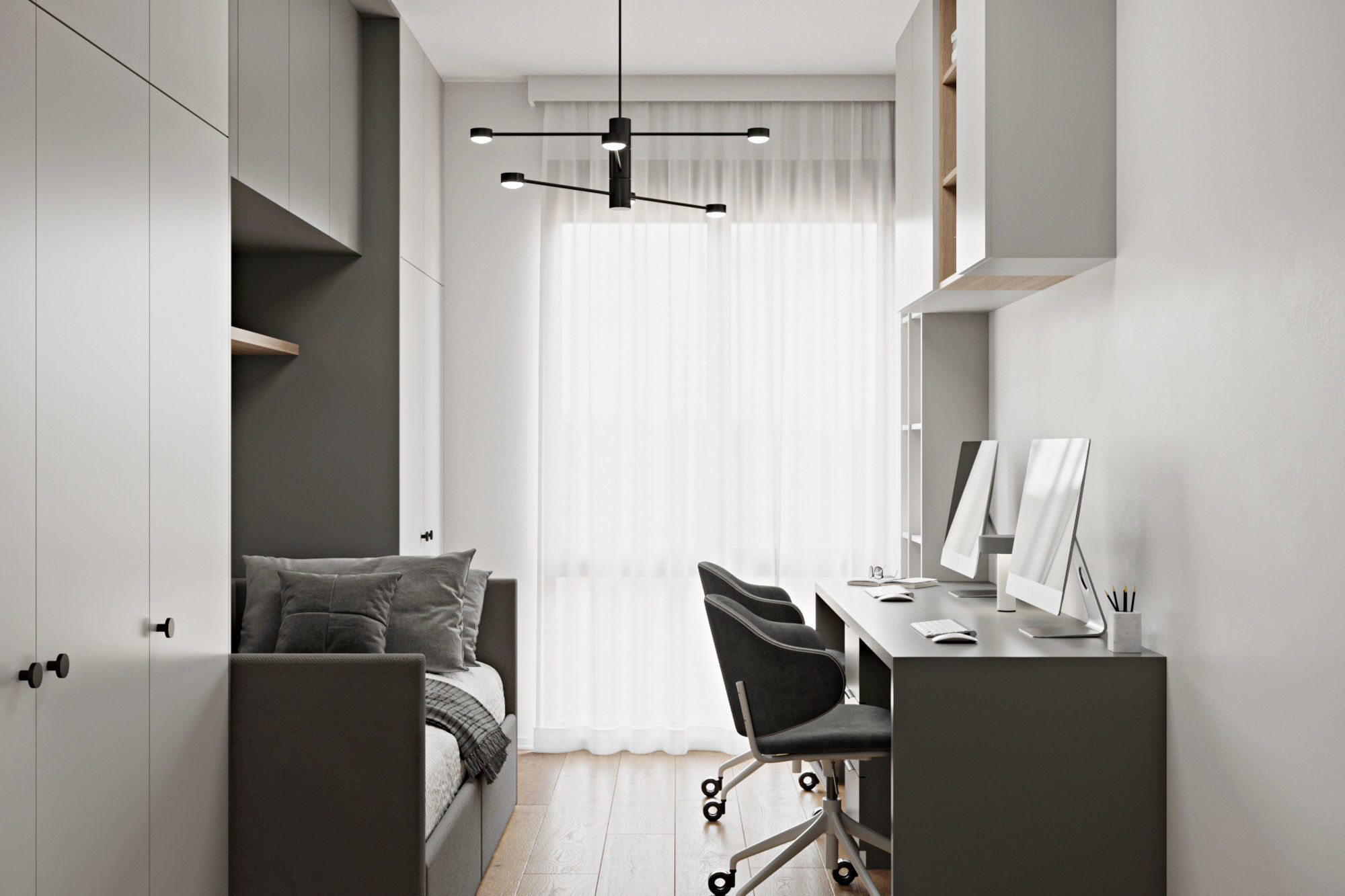 KIDS BEDROM - GRAY COLORS 3D model | CGTrader