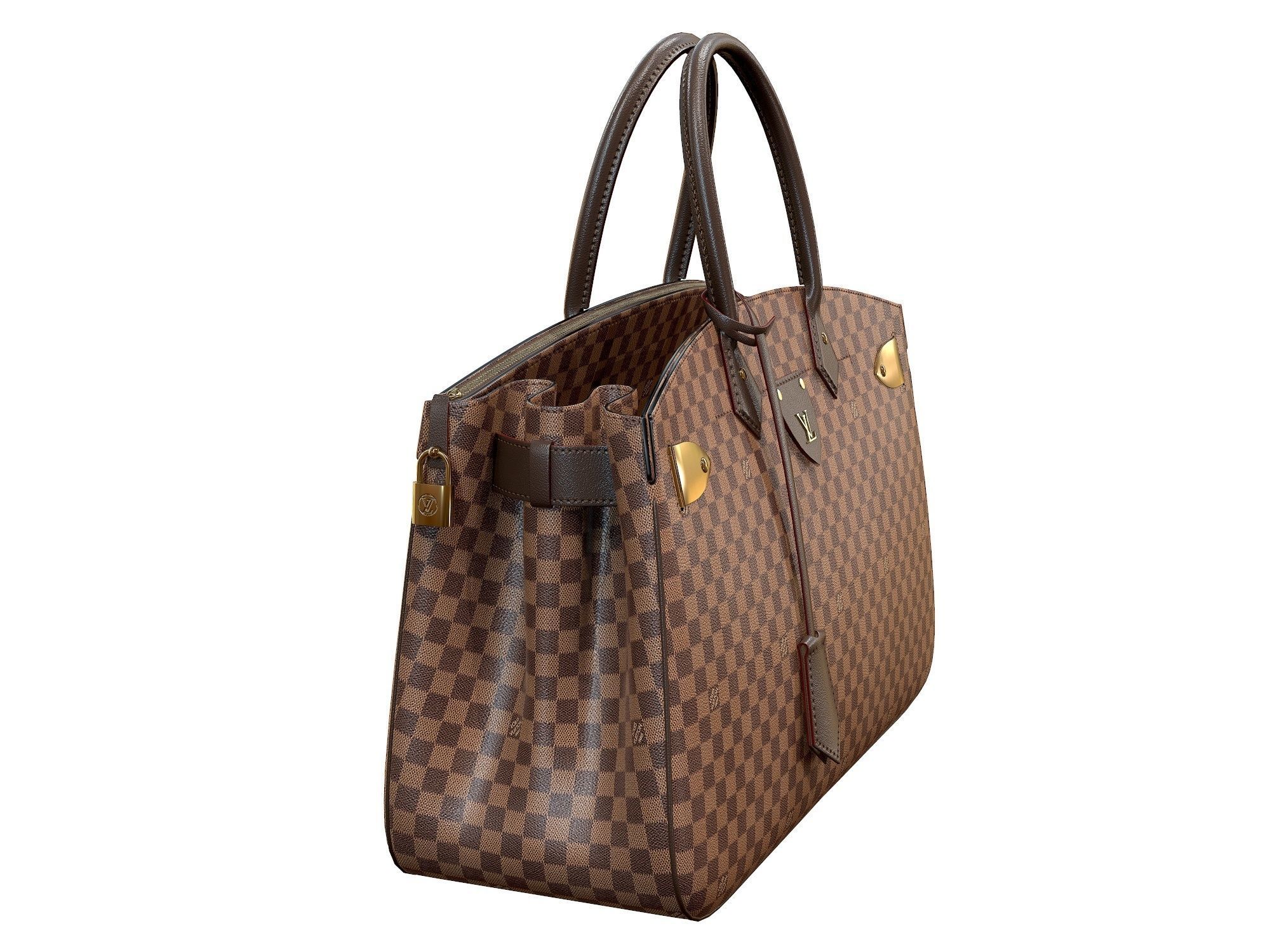 Louis Vuitton bag ALL SET Damier Ebene Canvas Leather 3D model | CGTrader