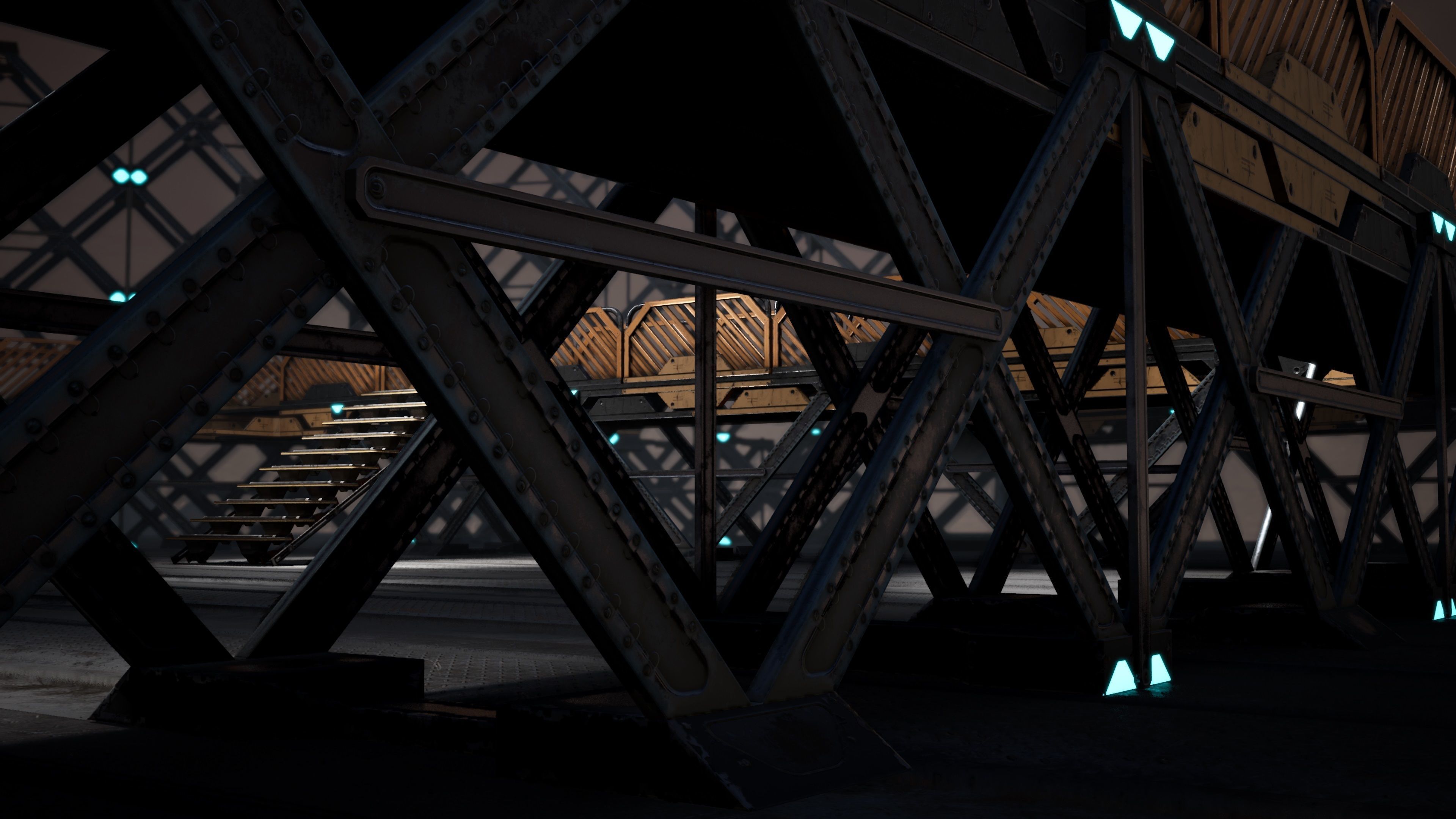 3D model Cyberpunk Structure Foundation- sci fi Collection VR / AR ...