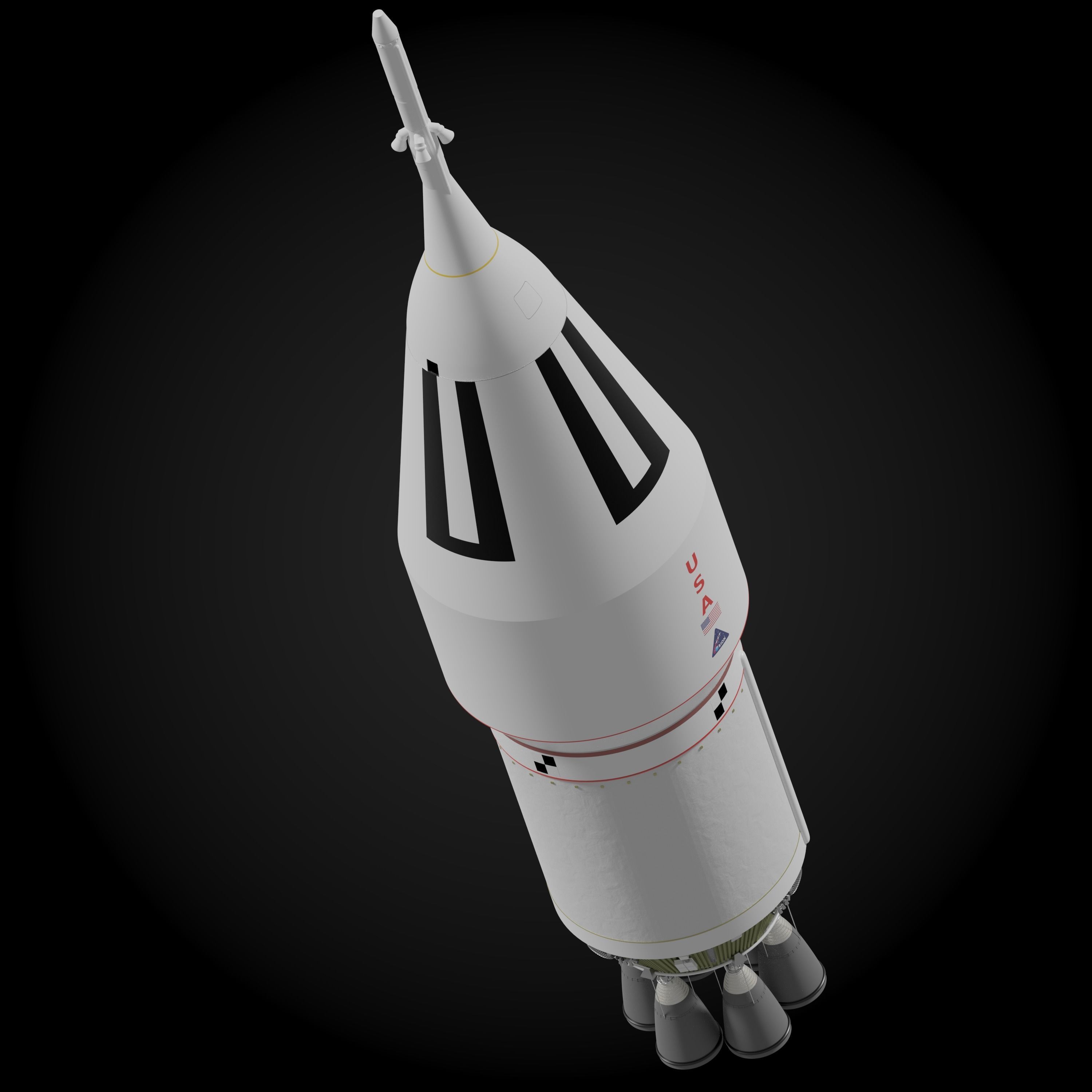 DIRECT 3 Jupiter rocket 3D model | CGTrader