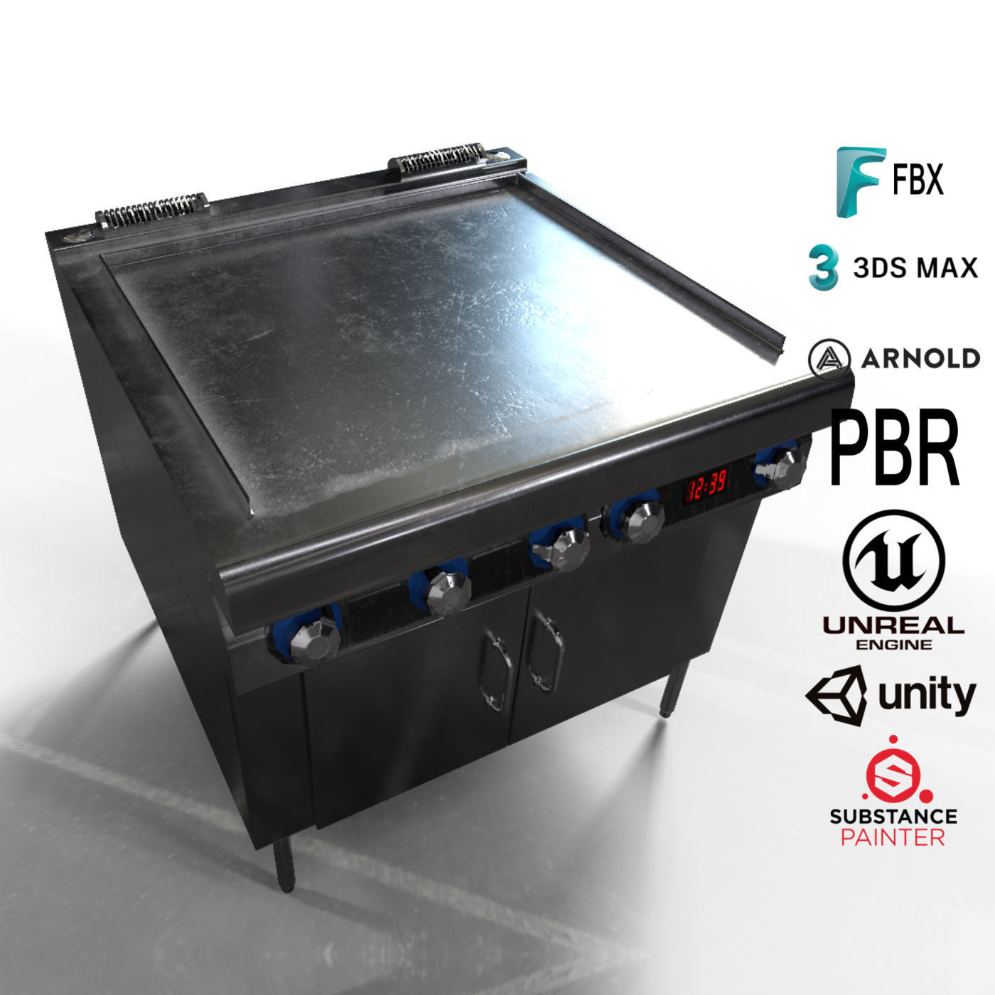 Electric Grill PBR Stainless Steel free VR / AR / low-poly 3D model ...