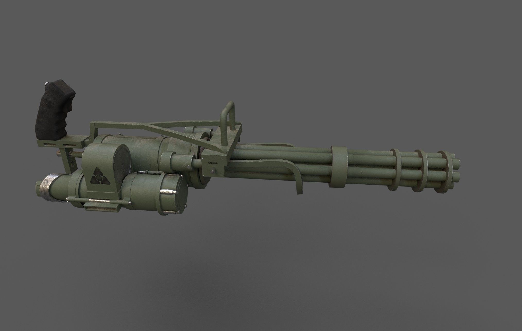 3D model Minigun military green VR / AR / low-poly | CGTrader