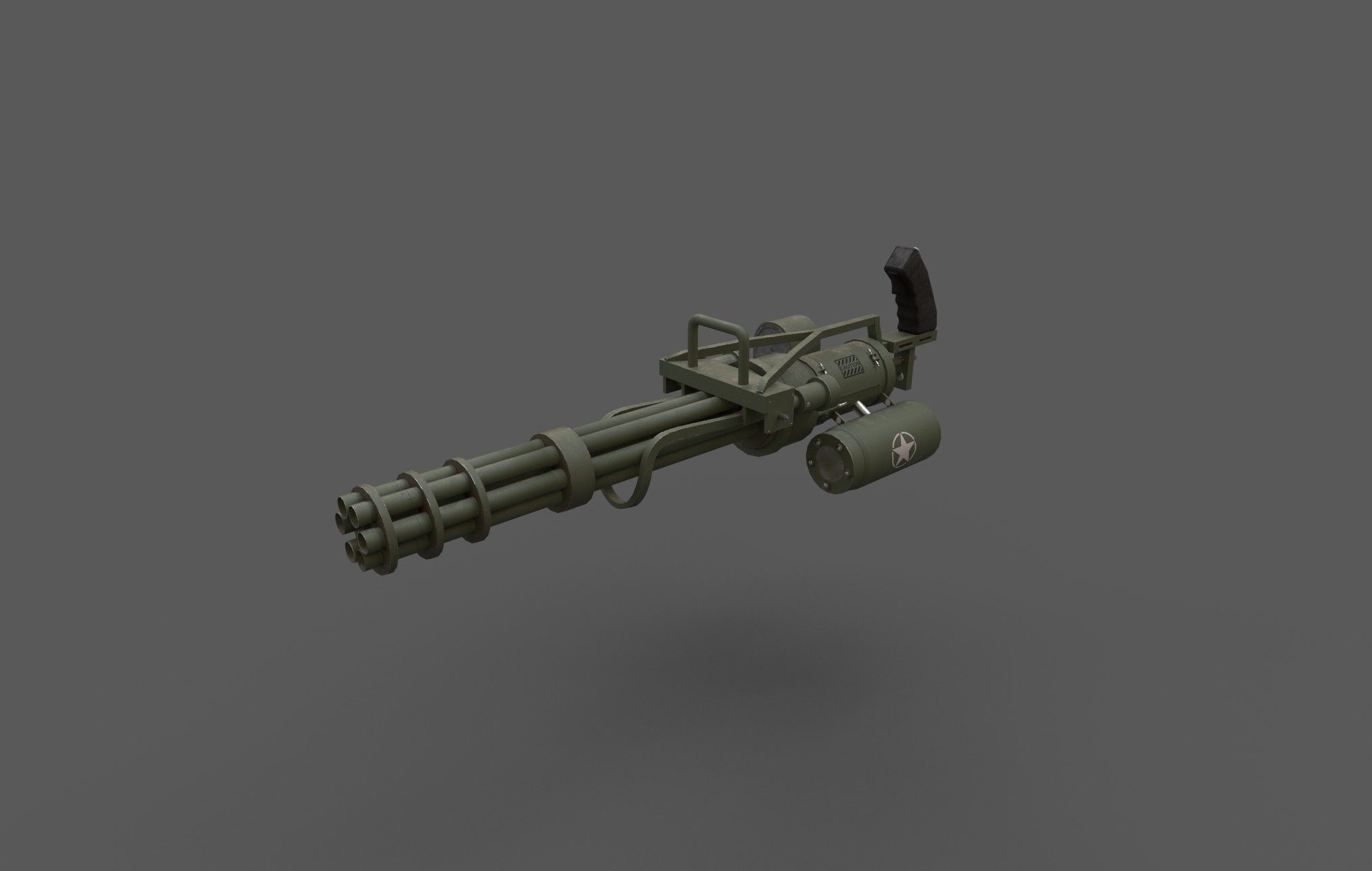 3D model Minigun military green VR / AR / low-poly | CGTrader