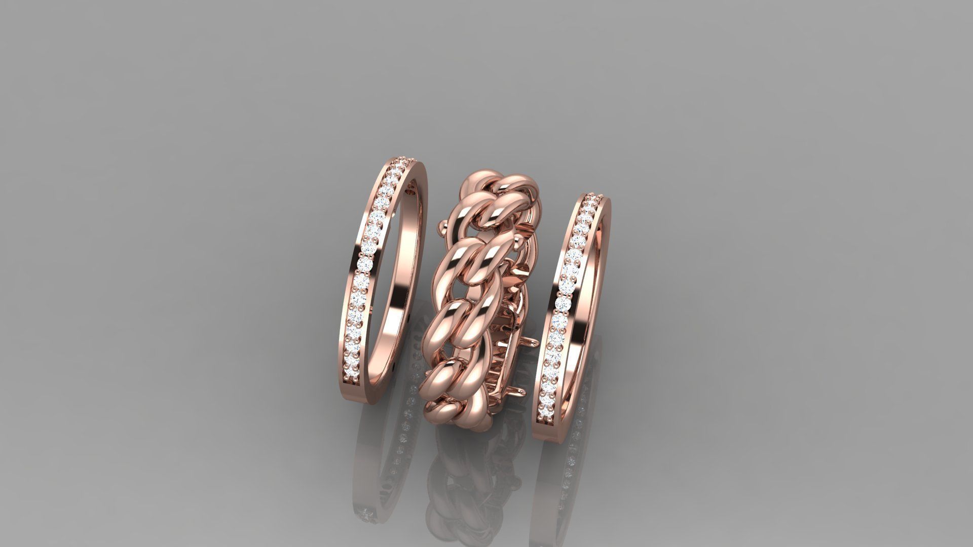 chain diamond ring 3D model | CGTrader