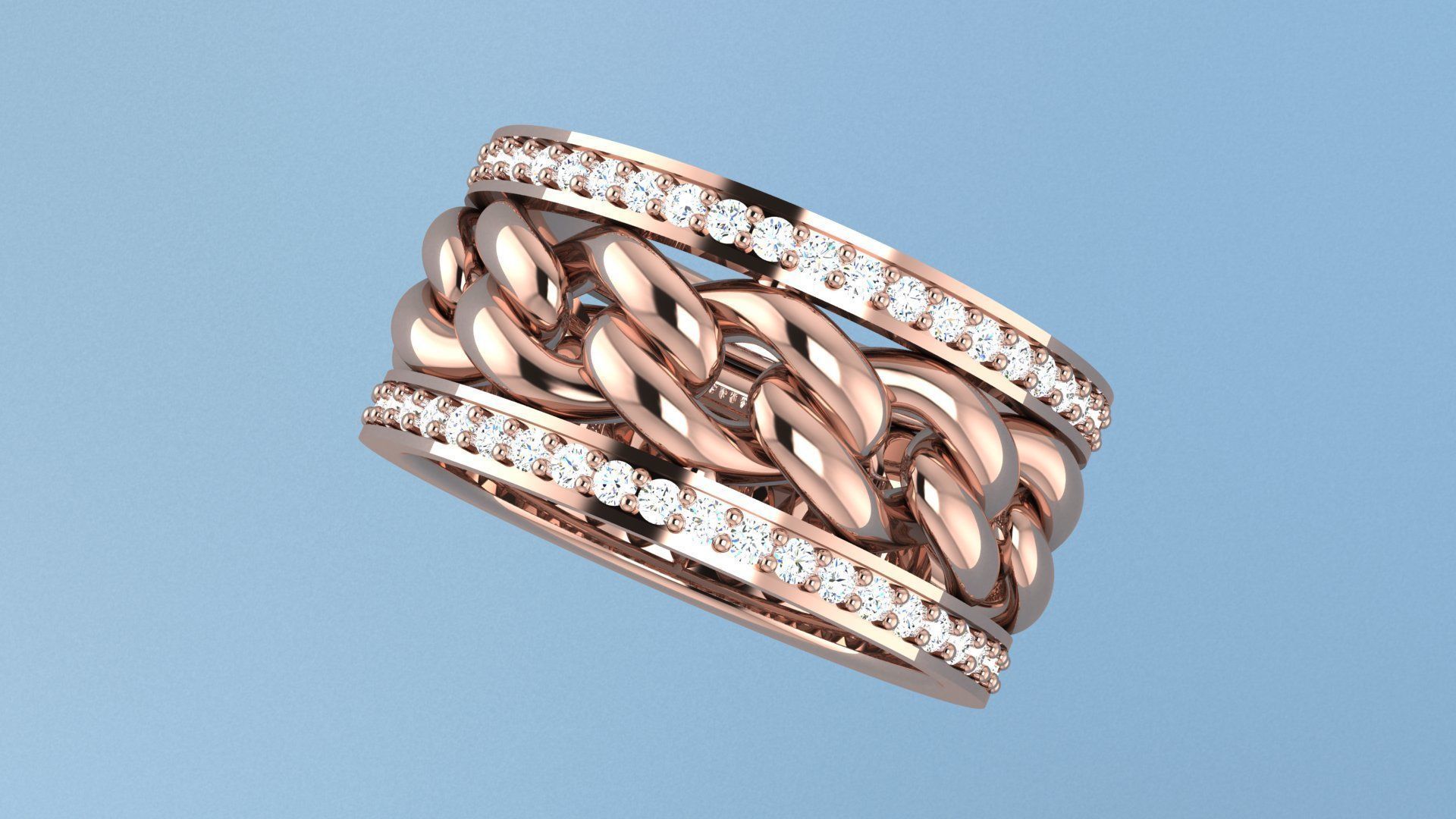 chain diamond ring 3D model | CGTrader