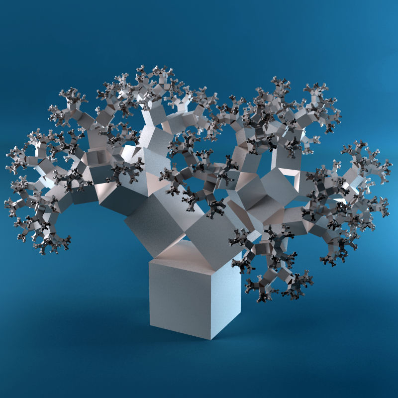 Pythagoras tree fractal 3D model | CGTrader