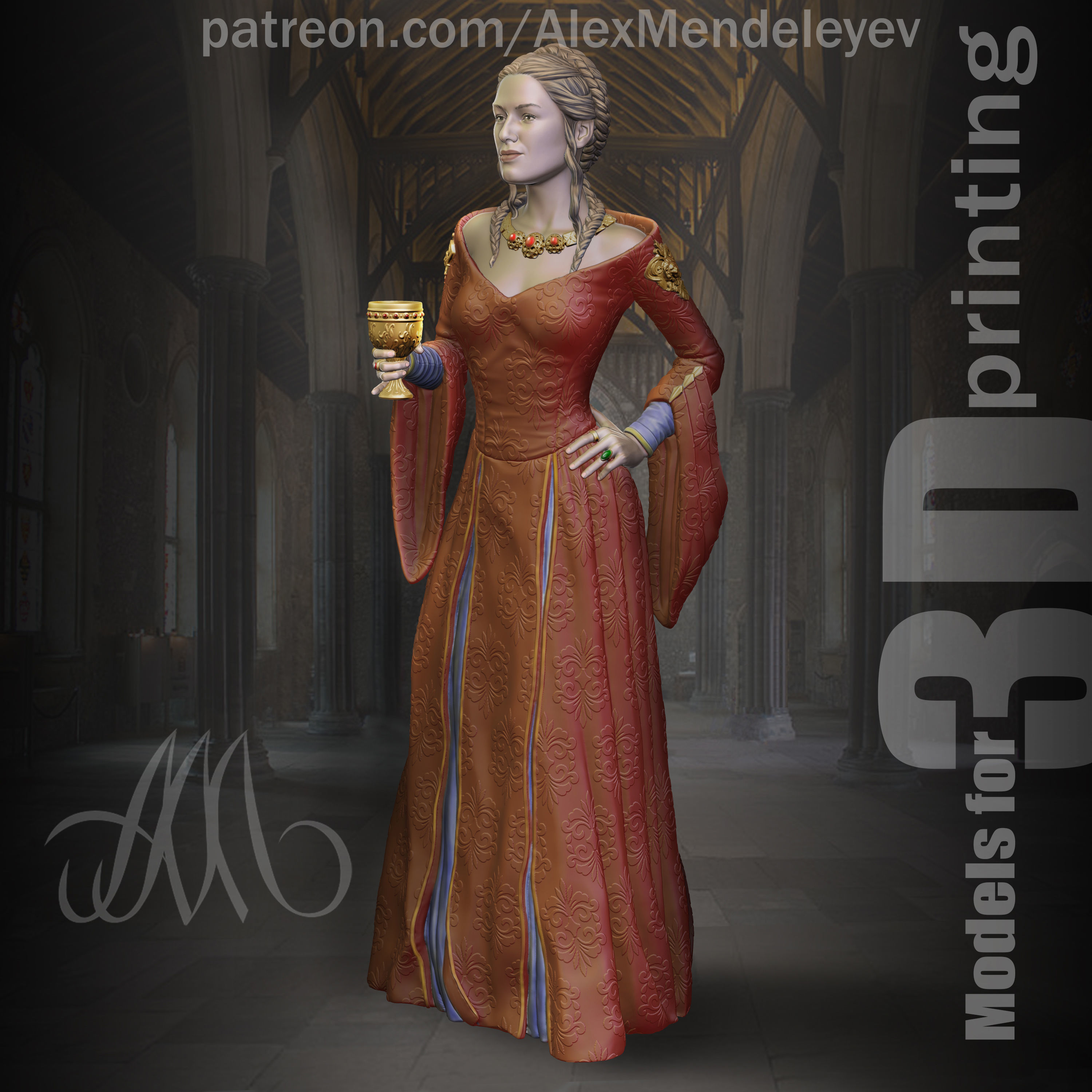 Cersei Lannister 3D model 3D printable | CGTrader