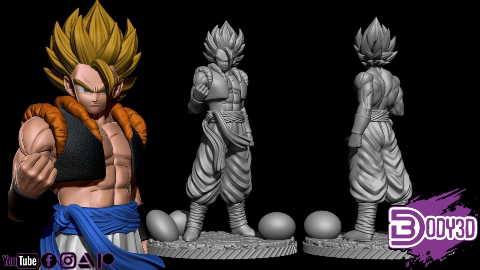 Gogeta Pose 2 1-6 Scale - Dragon Ball 3D model 3D printable | CGTrader