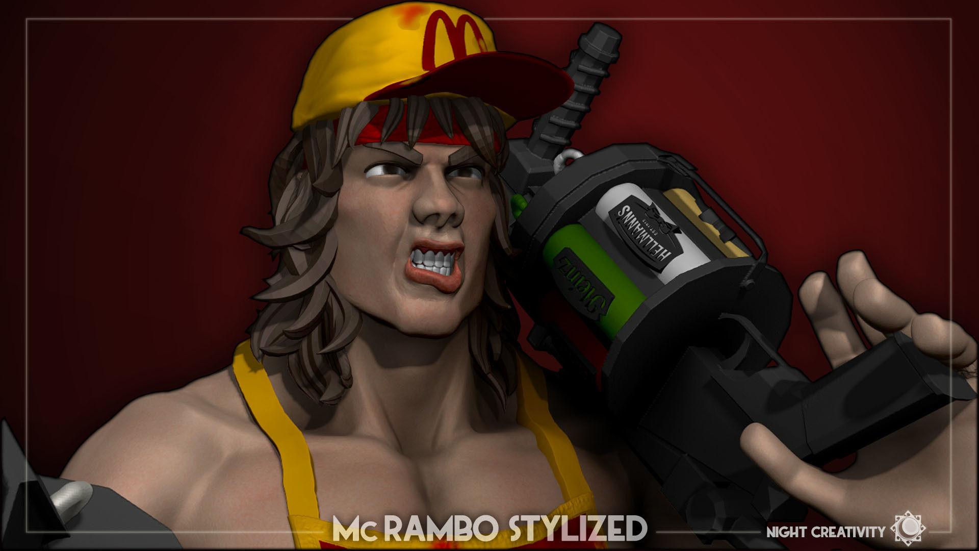 Mc Rambo Stylized cartoon 3D model 3D printable | CGTrader
