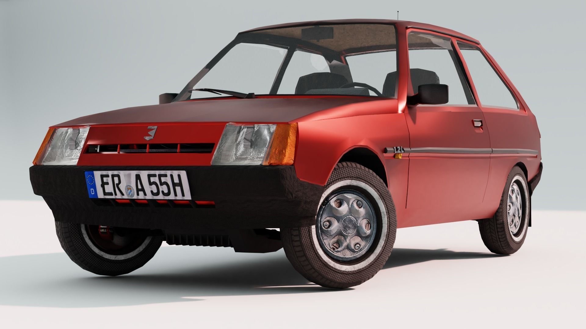 Tavria Zaz 1102 old Hatchback Low-poly 3D model Game Ready free VR / AR ...