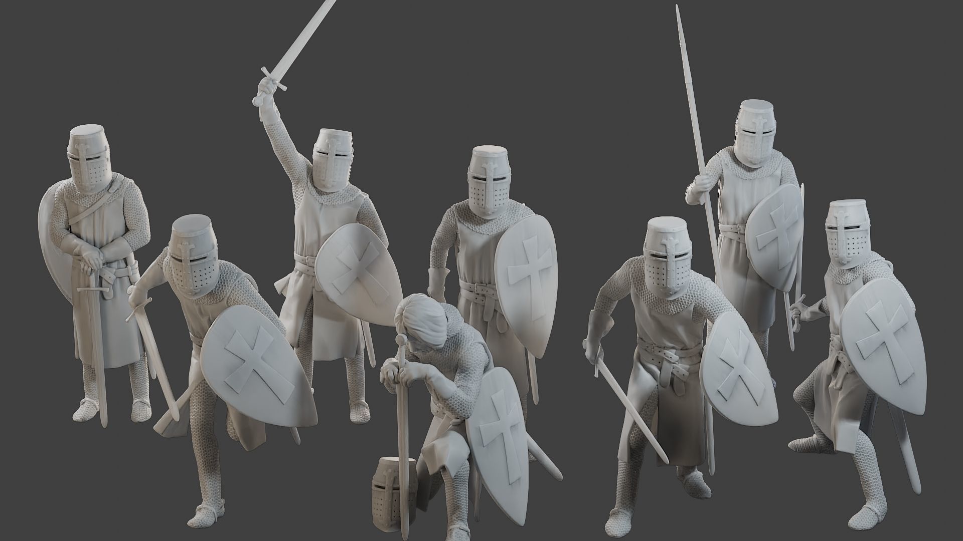 Knight Templar T1 Pack1 3D Model Collection 3D printable | CGTrader