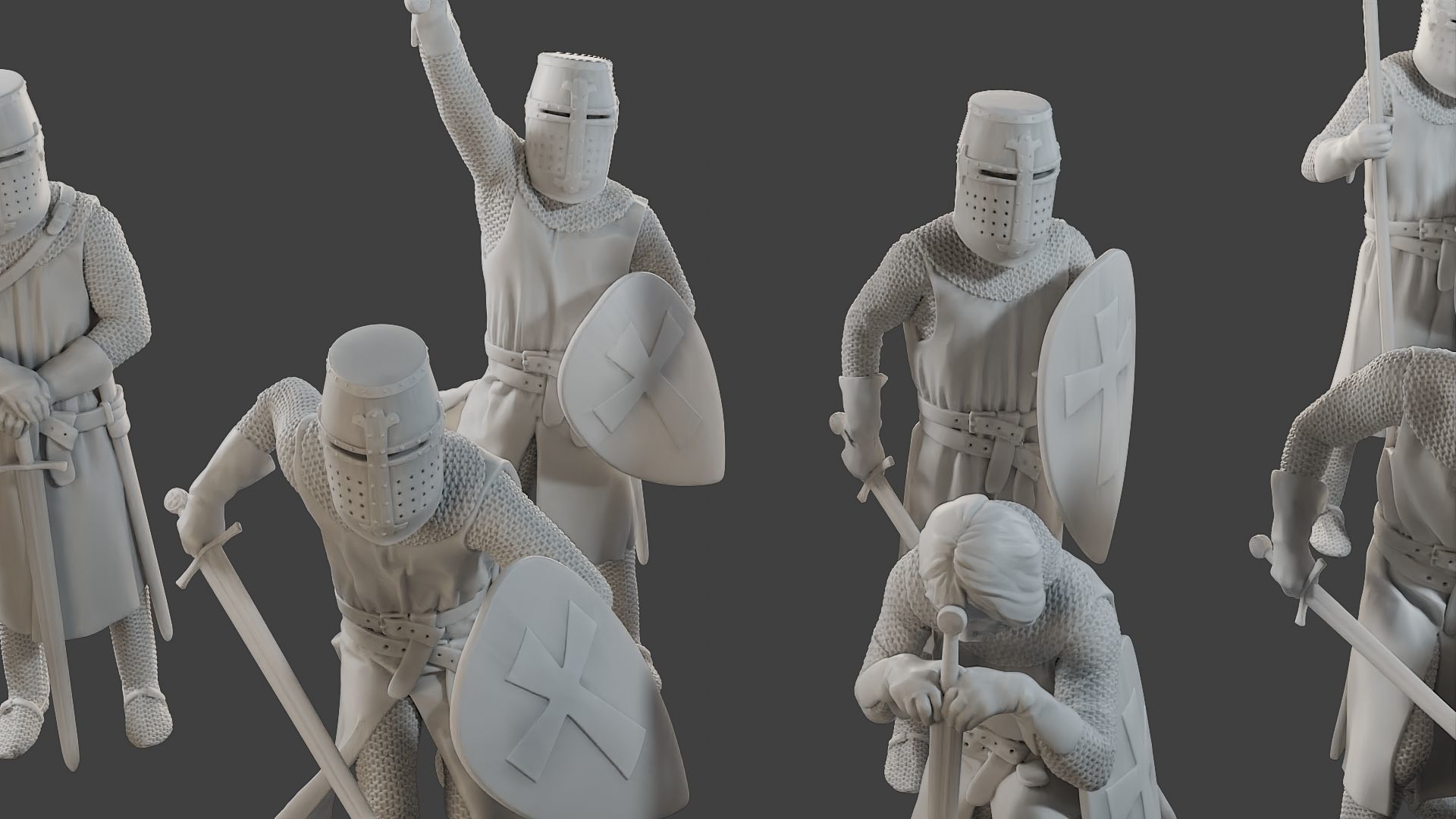 Knight Templar T1 Pack1 3D Model Collection 3D printable | CGTrader