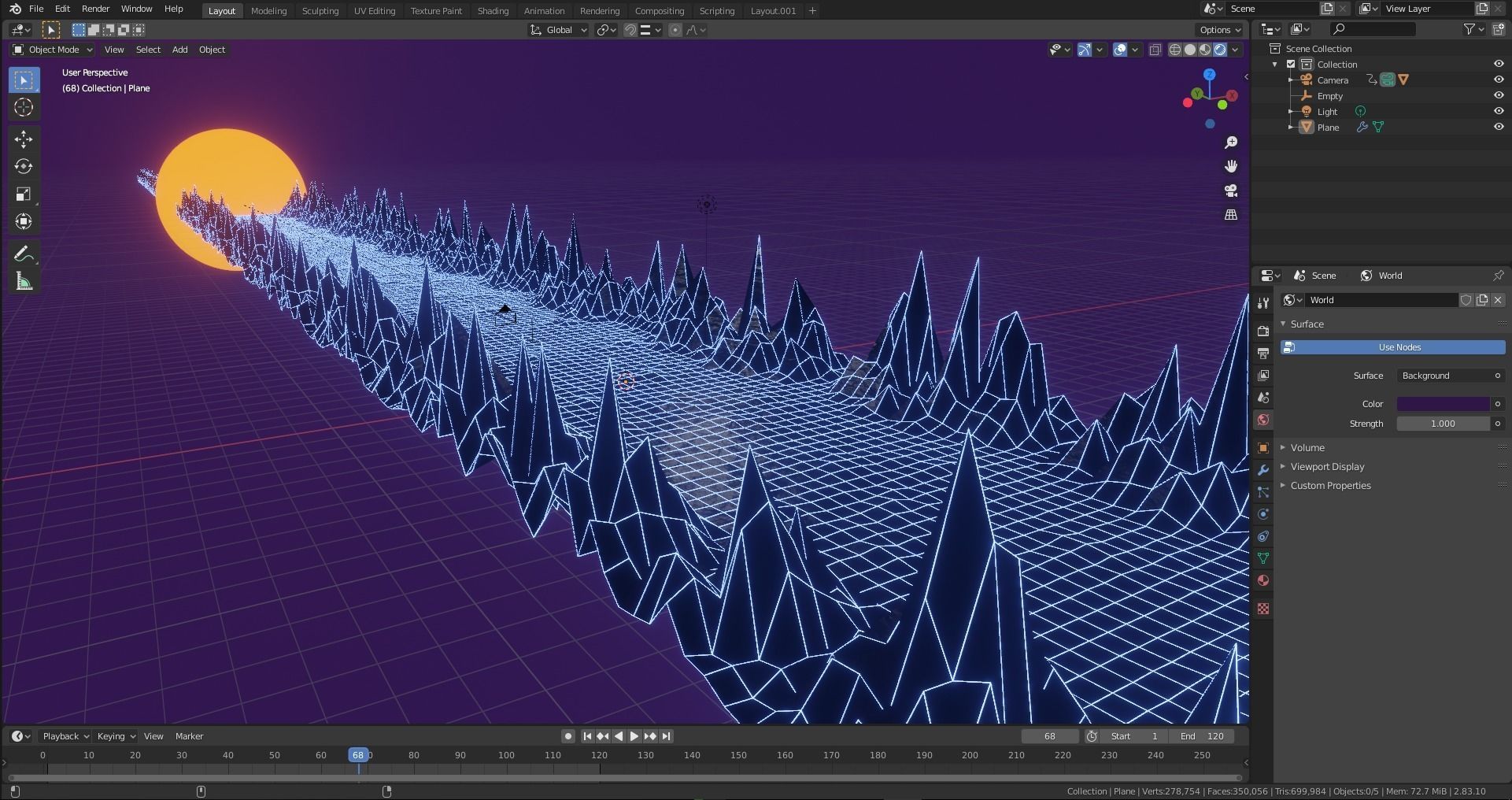 3D model Vaporwave environment with infinite 5 seconds loop VR / AR ...