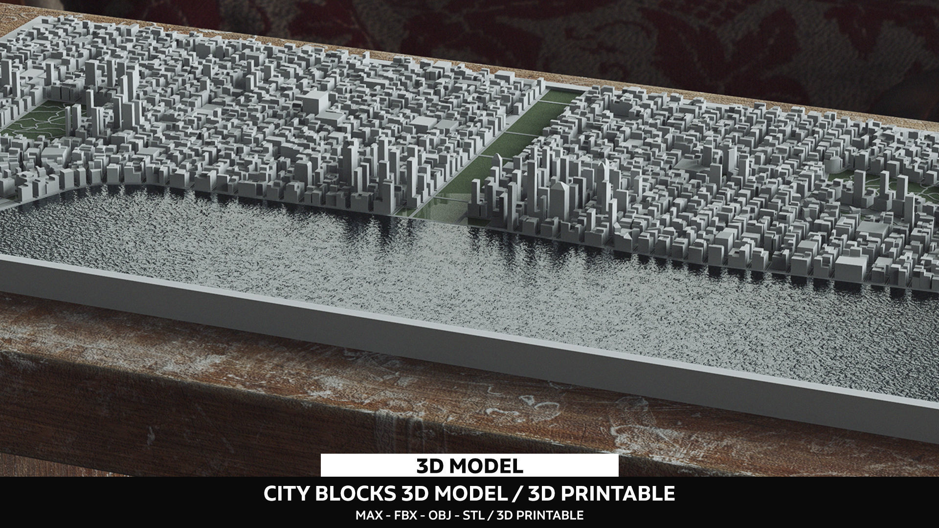 3D model 3D Printable City Block Model - STL 3D Model VR / AR / low ...