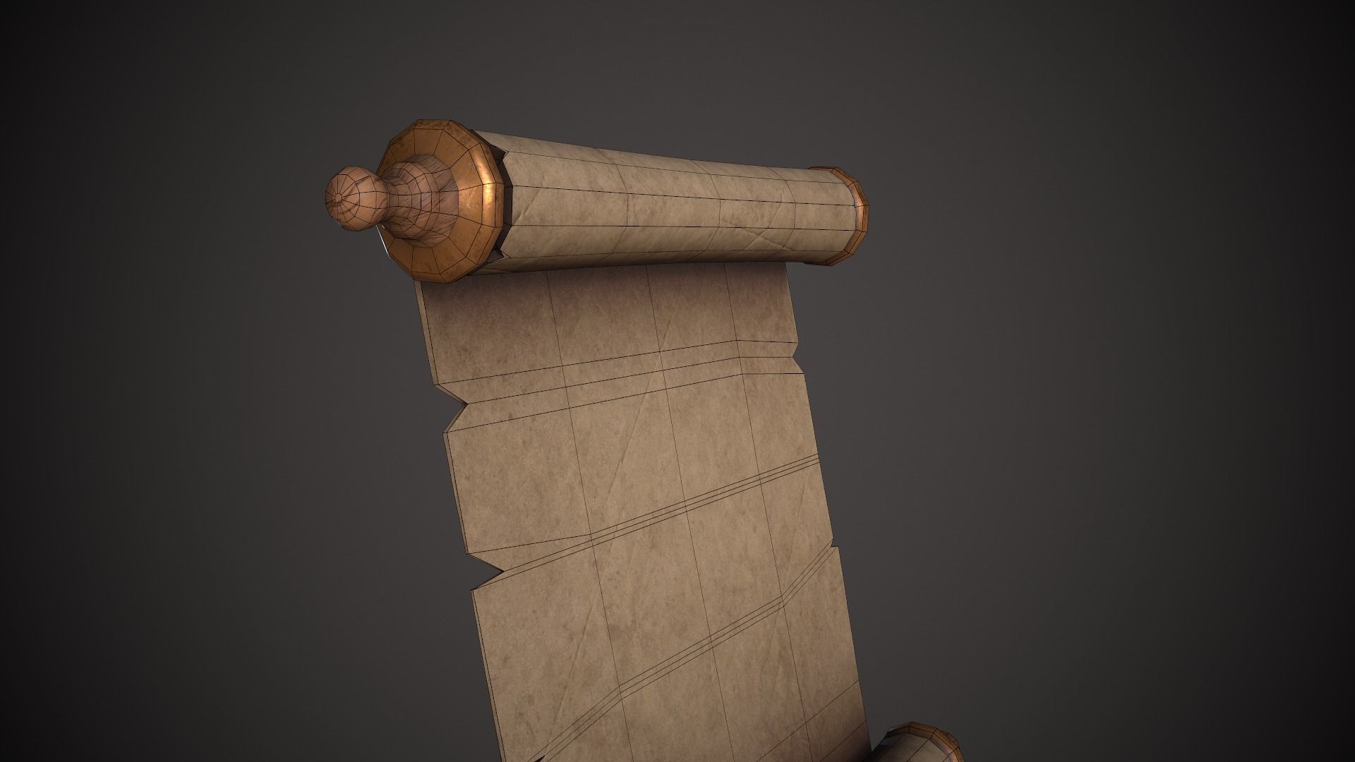 3D model Old Paper Scroll VR / AR / low-poly | CGTrader