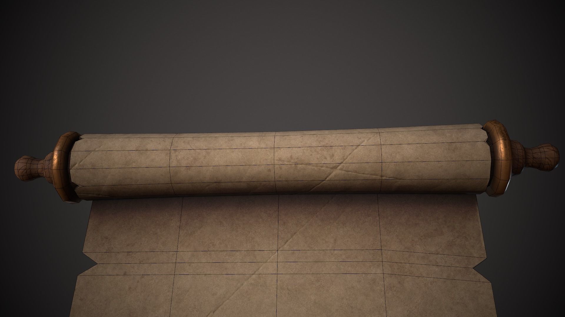 3D model Old Paper Scroll VR / AR / low-poly | CGTrader