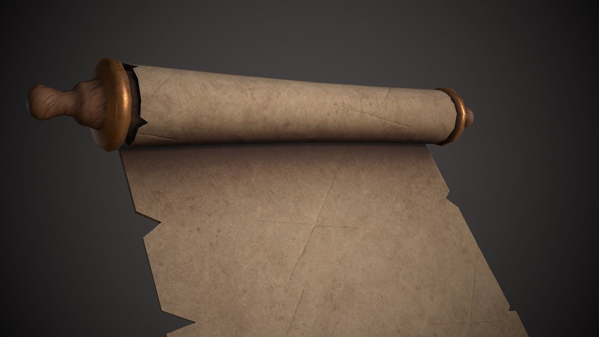 3D model Old Paper Scroll VR / AR / low-poly | CGTrader