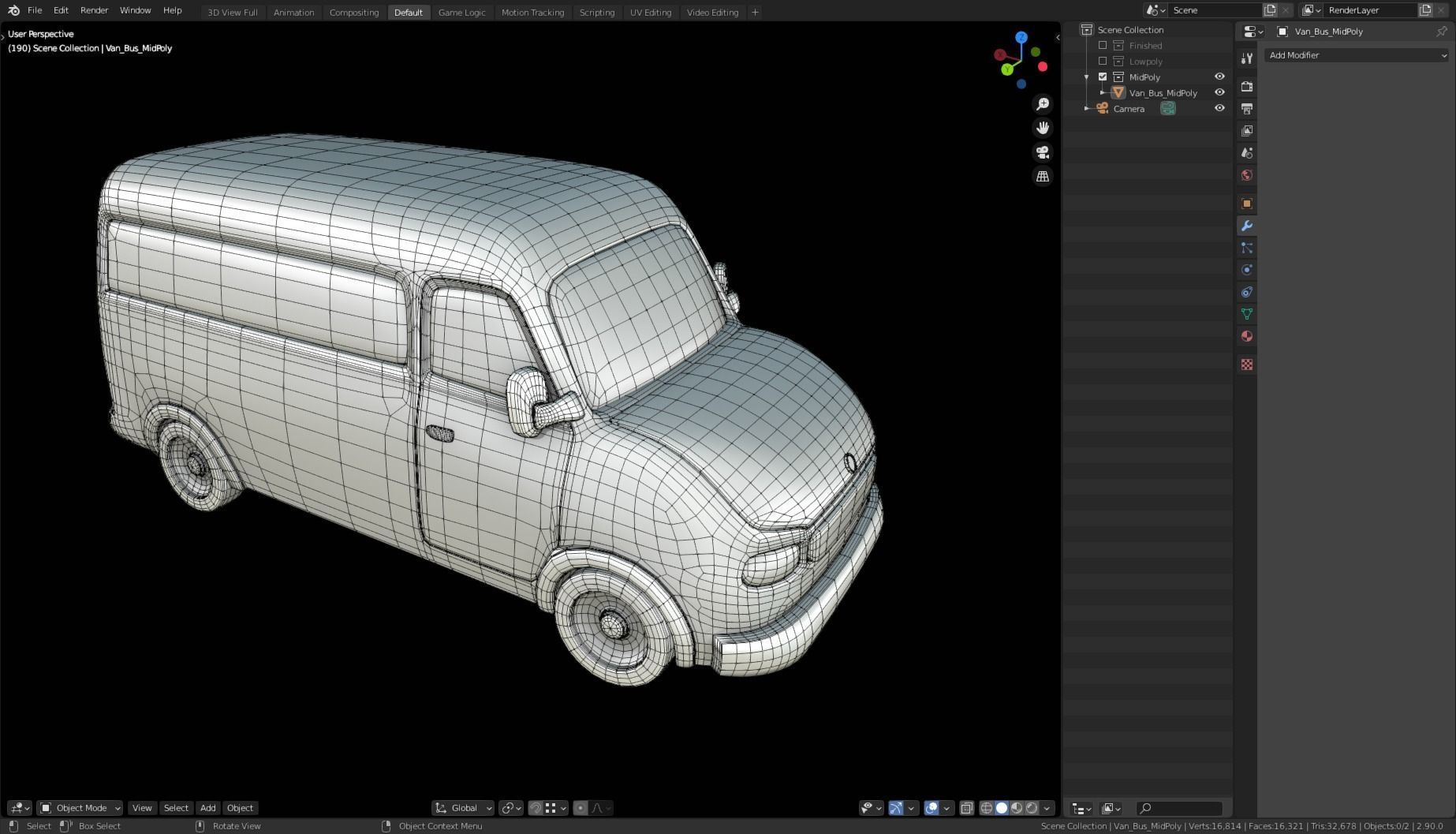 3D model Low Poly Vehicle - VanBus VR / AR / low-poly | CGTrader