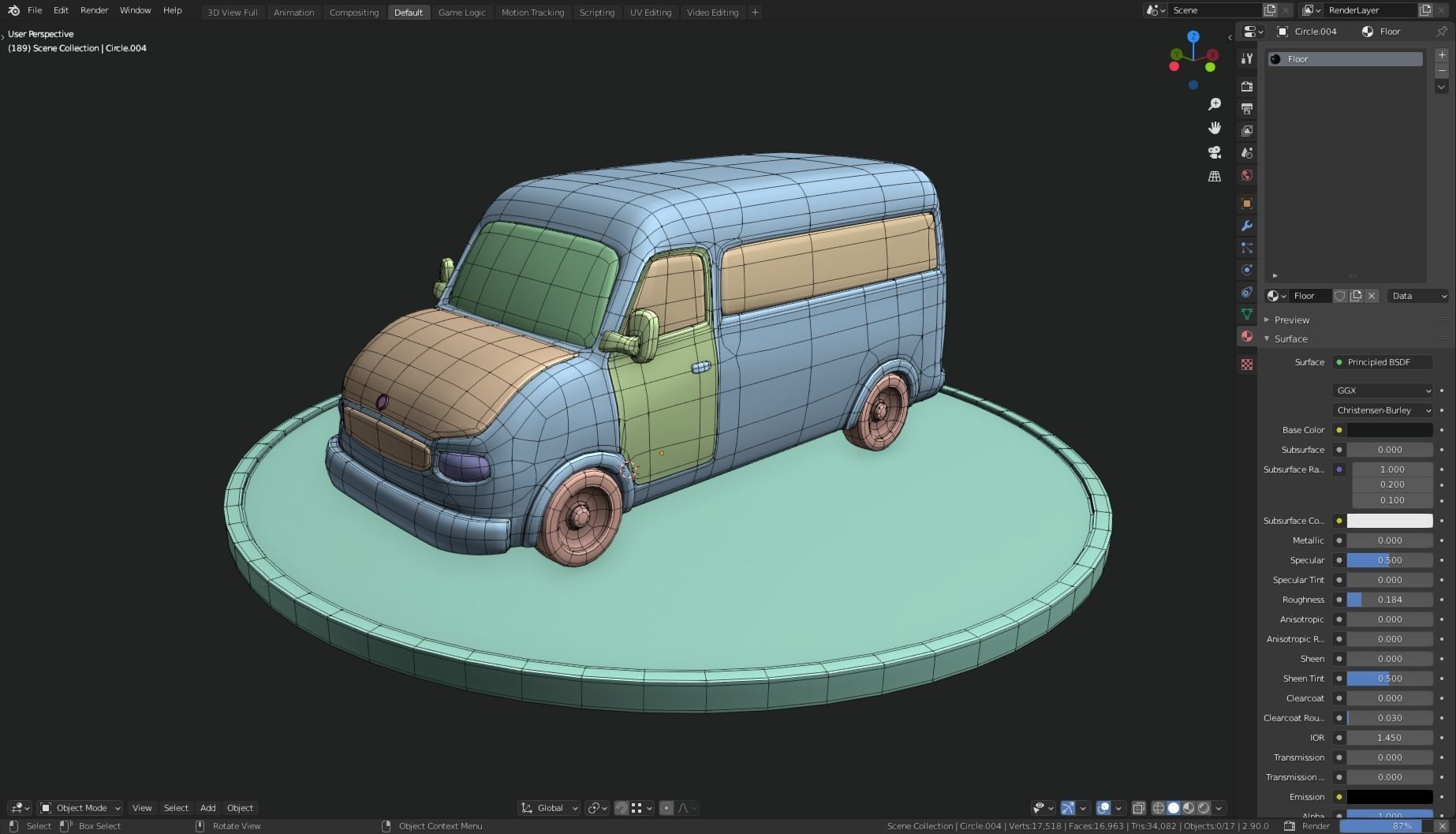 3D model Low Poly Vehicle - VanBus VR / AR / low-poly | CGTrader