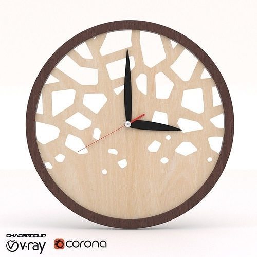 Modern Clock Wooden - Modern Clocks Wall 3D model | CGTrader