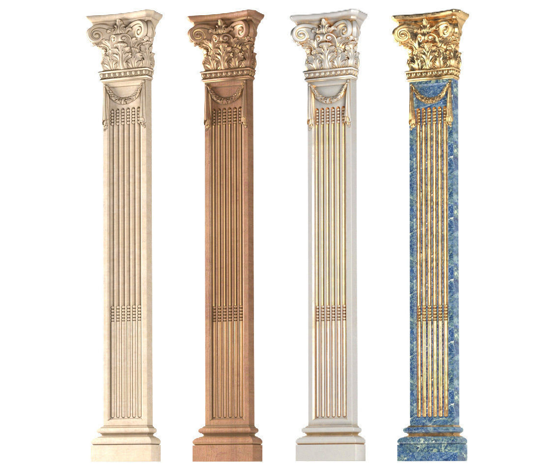 Pilaster Column in classic style 3D model | CGTrader