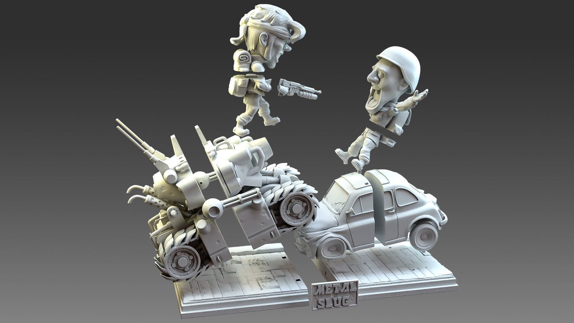 Metal Slug Diorama STL for 3D printing 3D model 3D printable | CGTrader