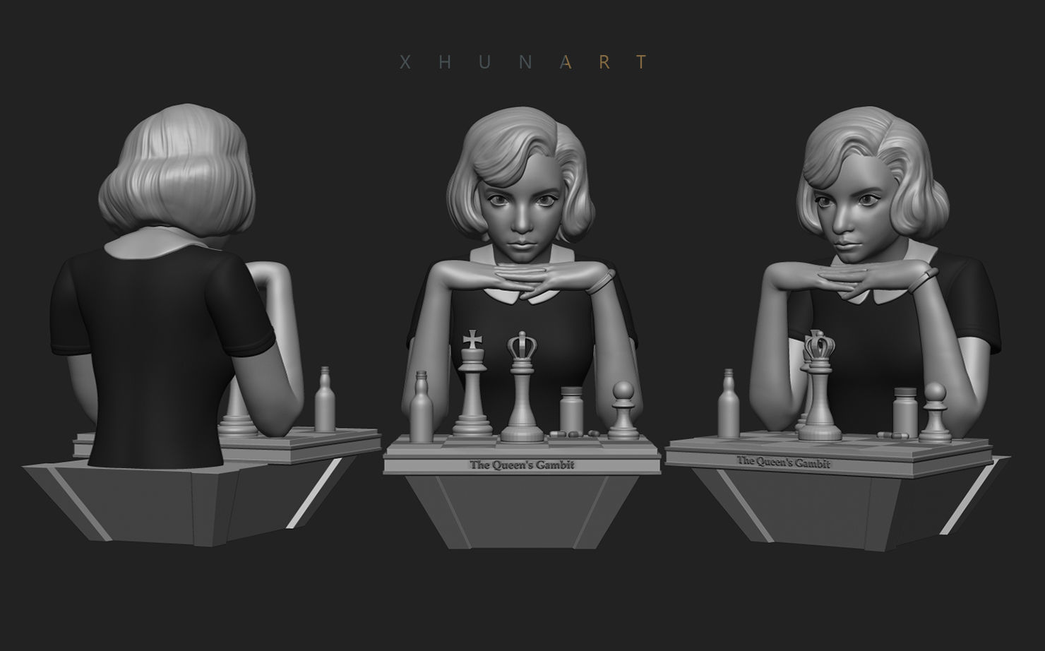 Queens Gambit Beth Harmon 3D model 3D printable | CGTrader