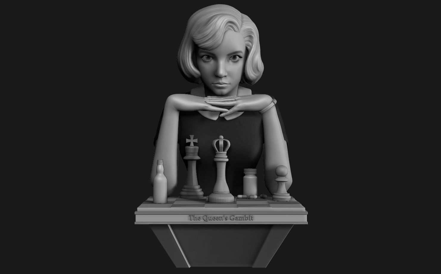 Queens Gambit Beth Harmon 3D model 3D printable | CGTrader